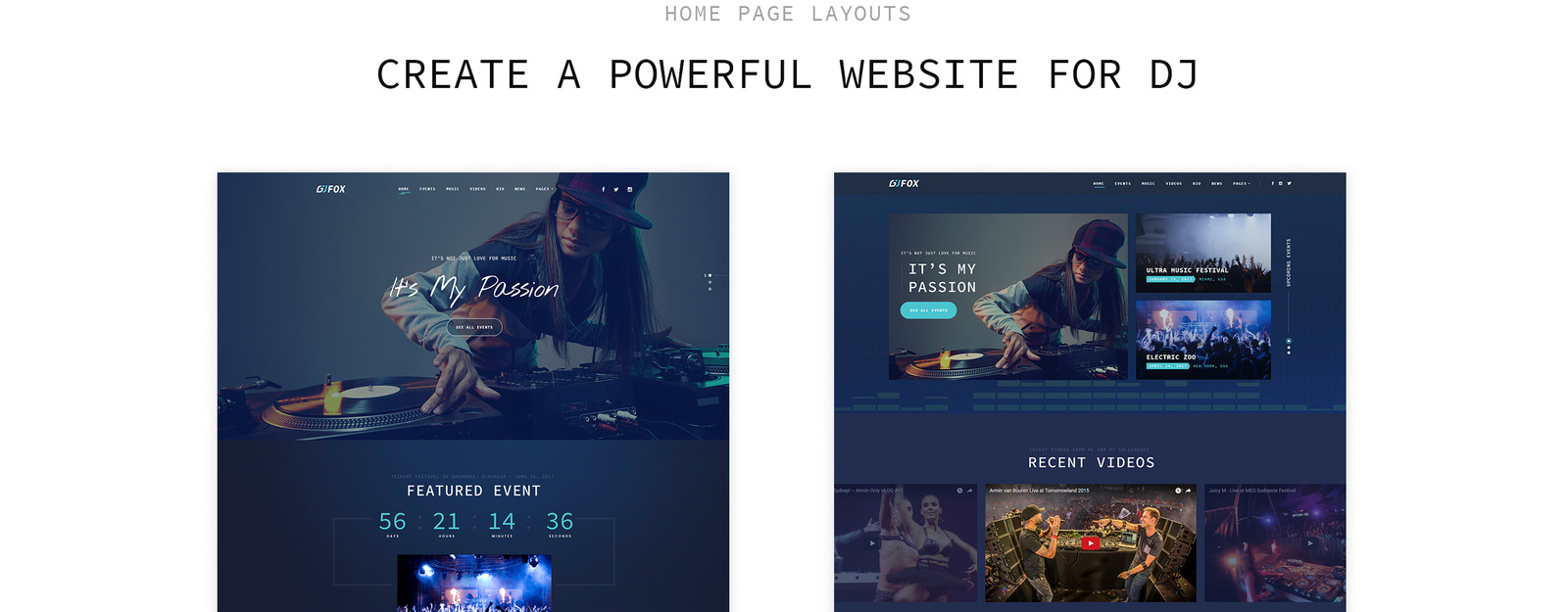 DJ FOX - DJ Multipage Creative Bootstrap HTML Website Template