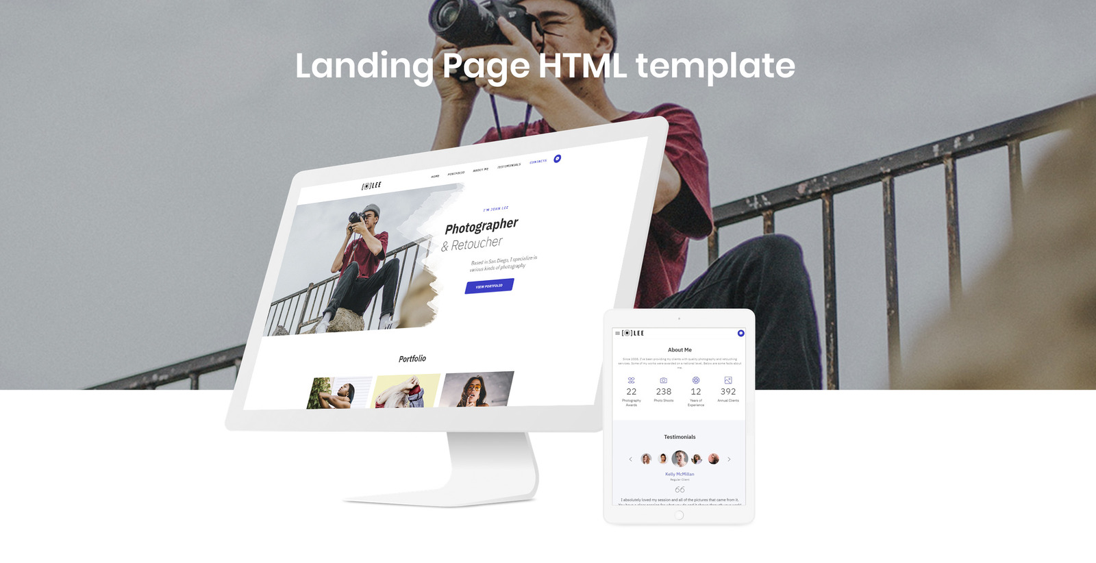 Lee - Photographer Portfolio Minimal HTML5 Landing Page Template