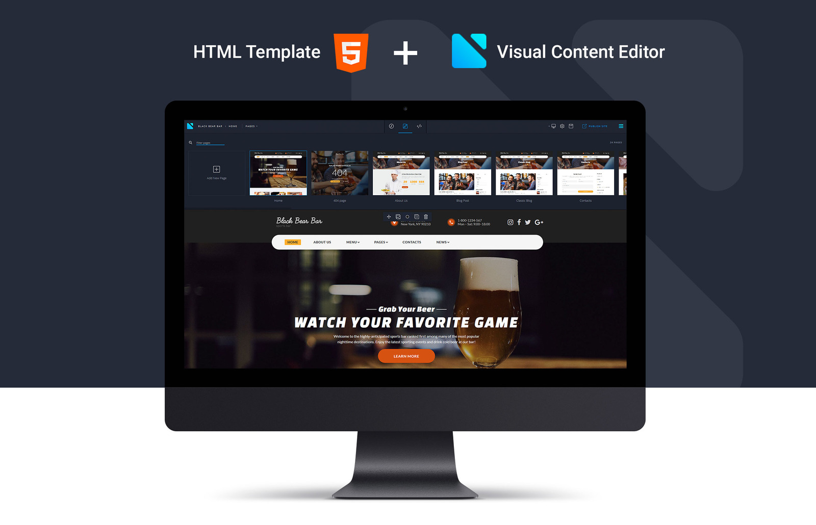 Black Bear Bar - Food & Restaurant Ready-to-Use Modern HTML5 Website Template