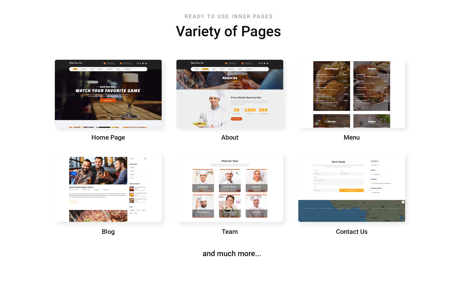 Black Bear Bar - Food & Restaurant Ready-to-Use Modern HTML5 Website ...