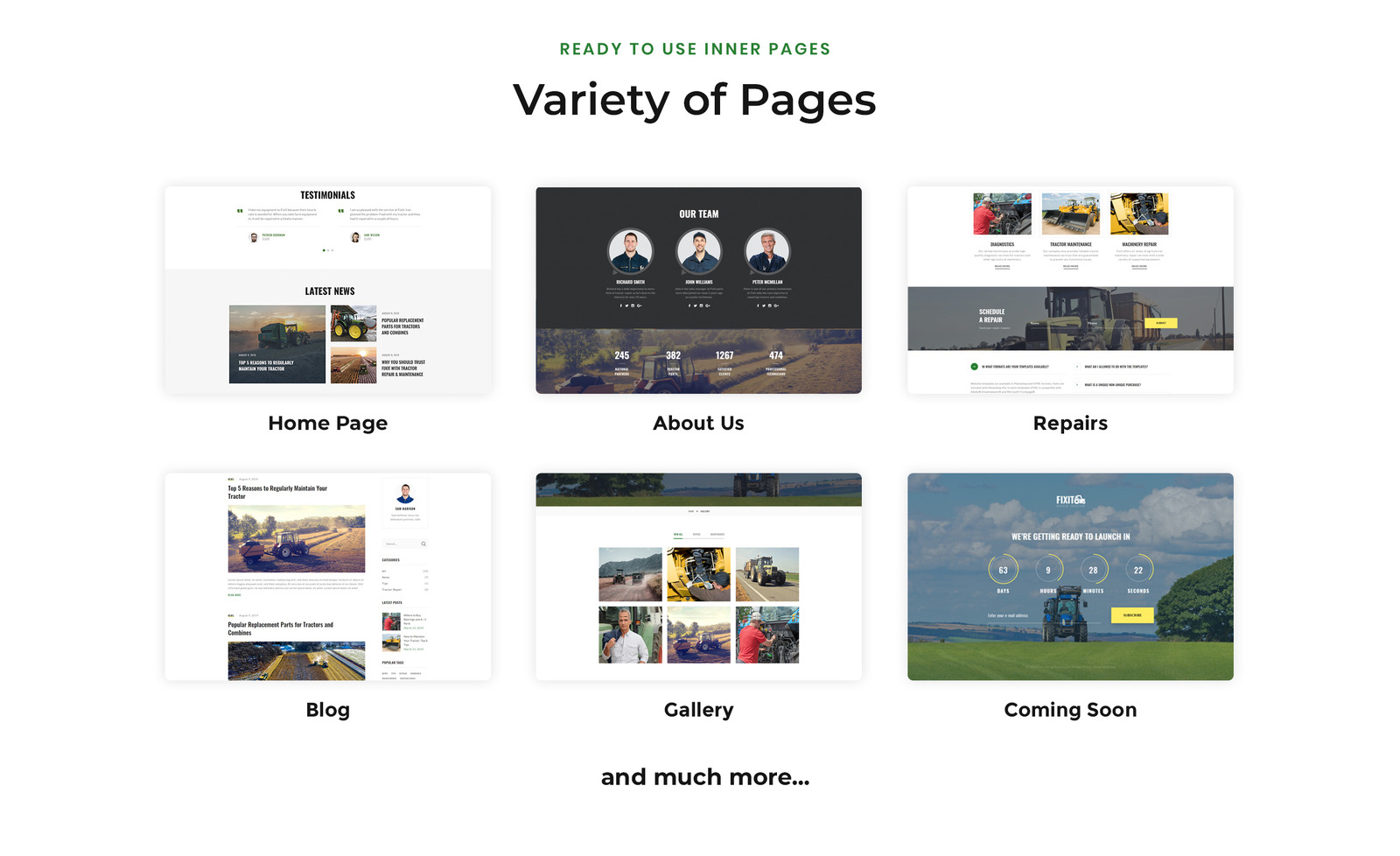 FIXIT - Tractor Repair Multipage Classic HTML Website Template