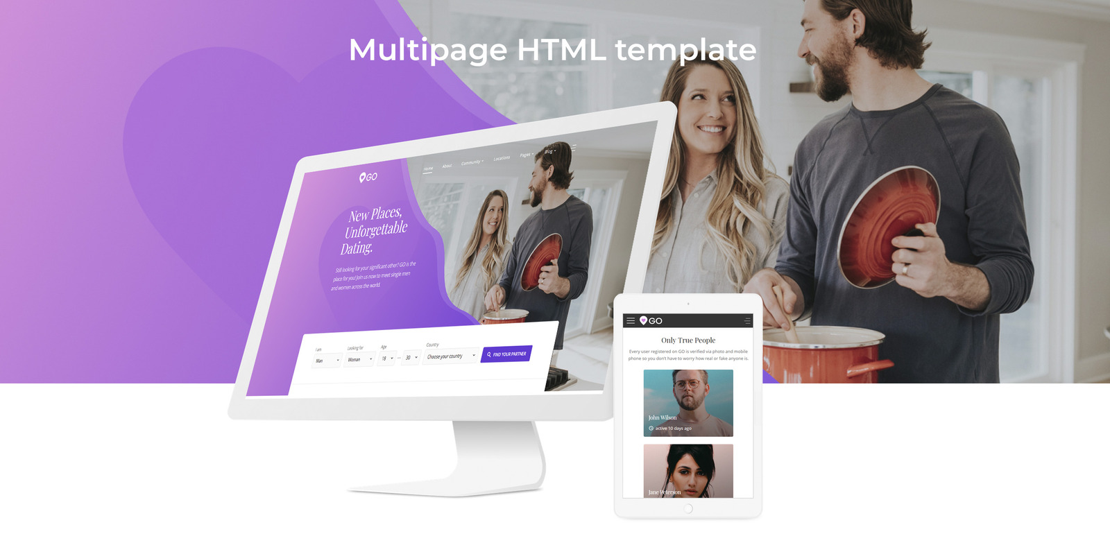 GO - Dating Agency Elegant Multipage HTML Website Template