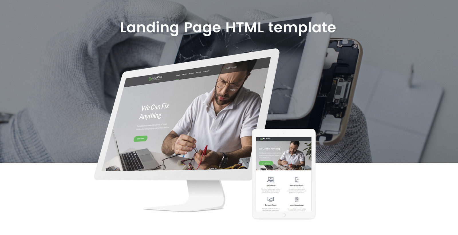 TechDoc - Computer Repair Landing Page Template