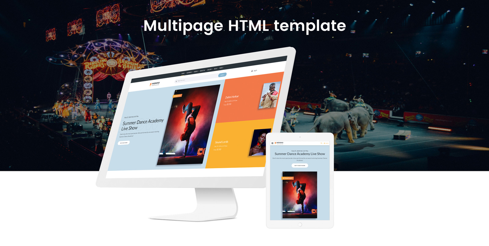 Weekend - Tickets Multipage Creative HTML Website Template