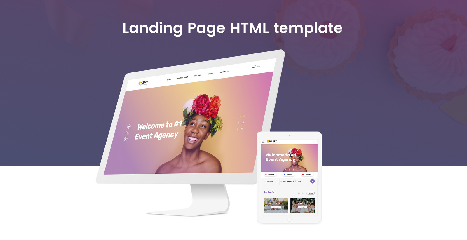 Happy - Event Agency HTML Landing Page Template