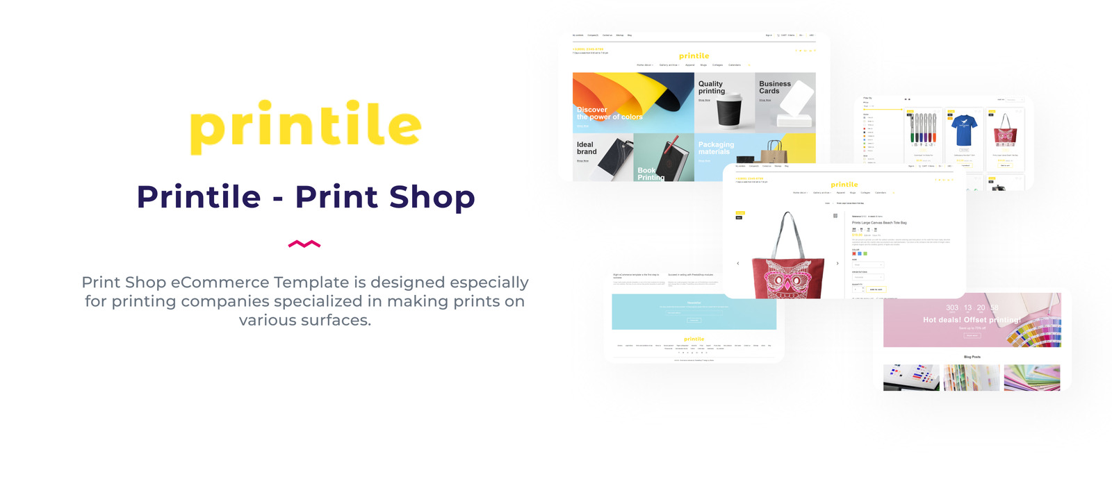 Printile - Print Shop Ecommerce Template PrestaShop Theme