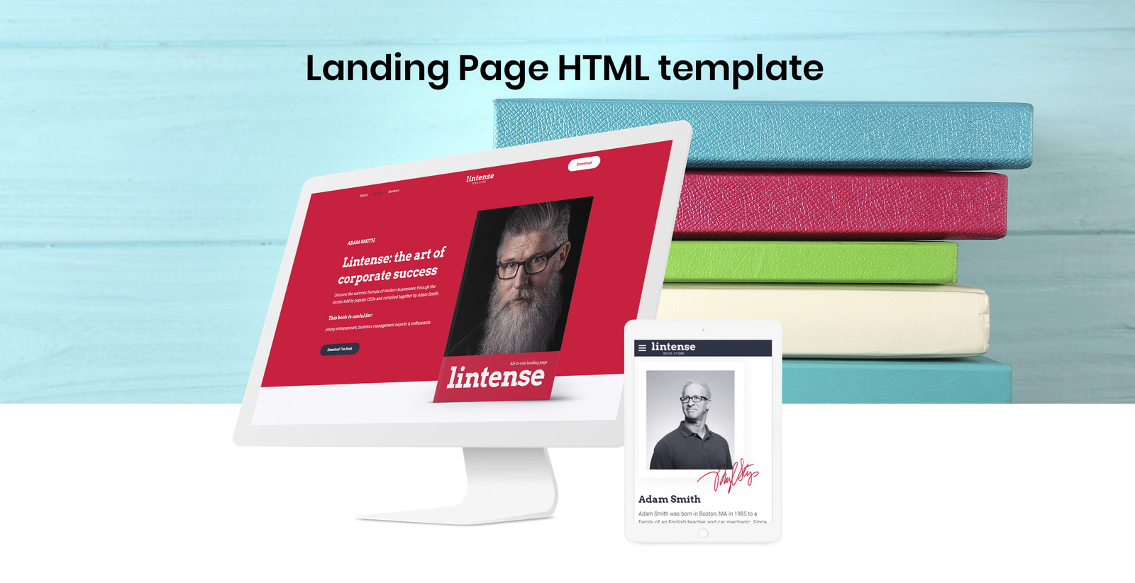 Lintense Book Store - Writer HTML Landing Page Template