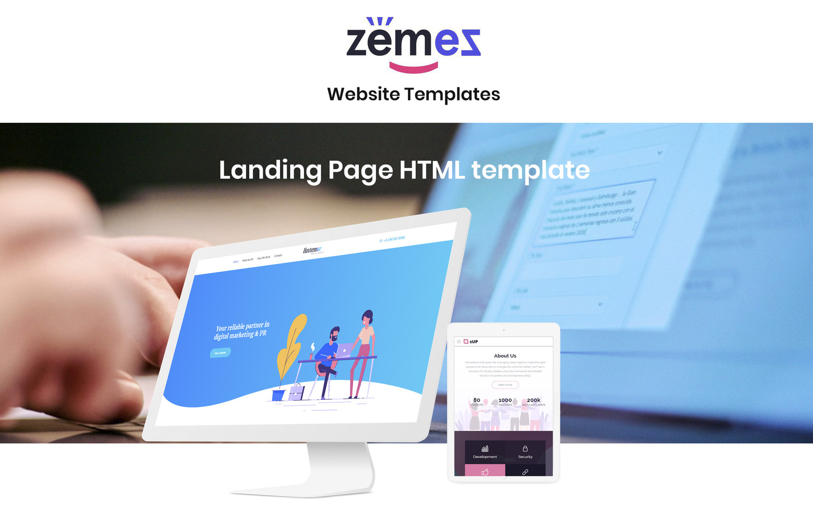 Lintense Digital Agency - Creative HTML Landing Page Template