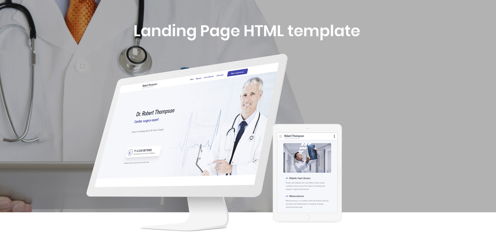Lintense Doctor - Medical Clean HTML Landing Page Template