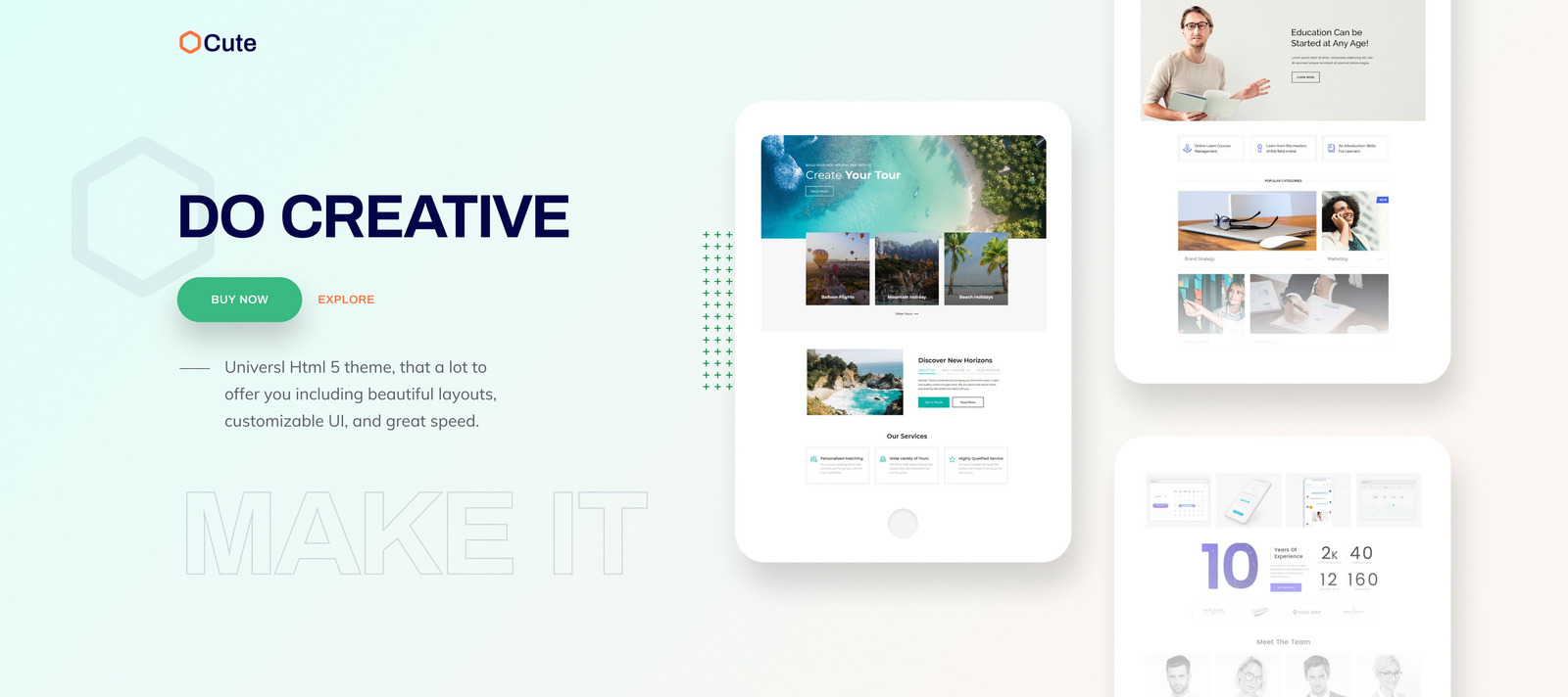 Cute - Universal Multipurpose Creative HTML Website Template
