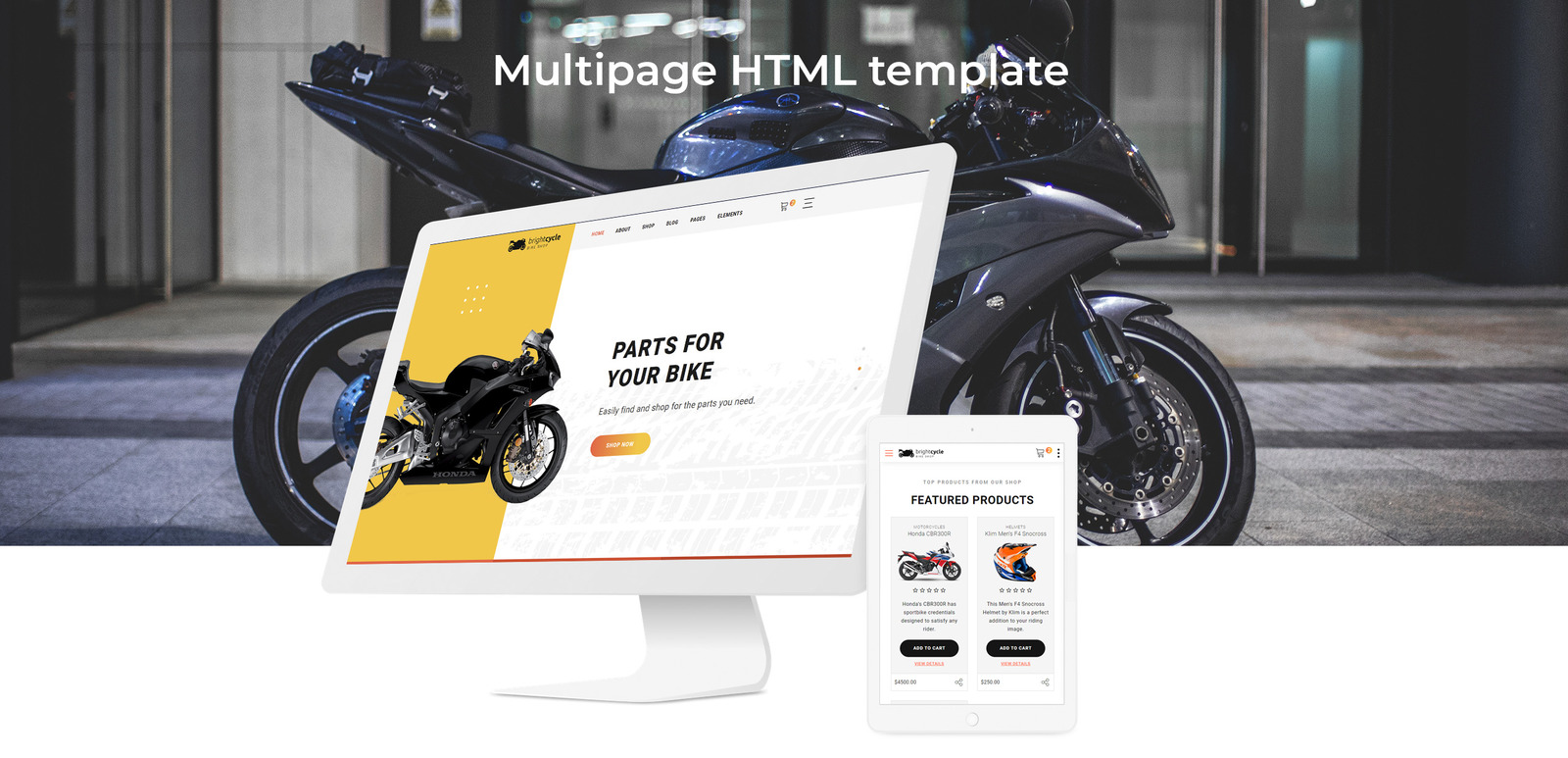 Brightcycle - Motorcycle Store Website Template