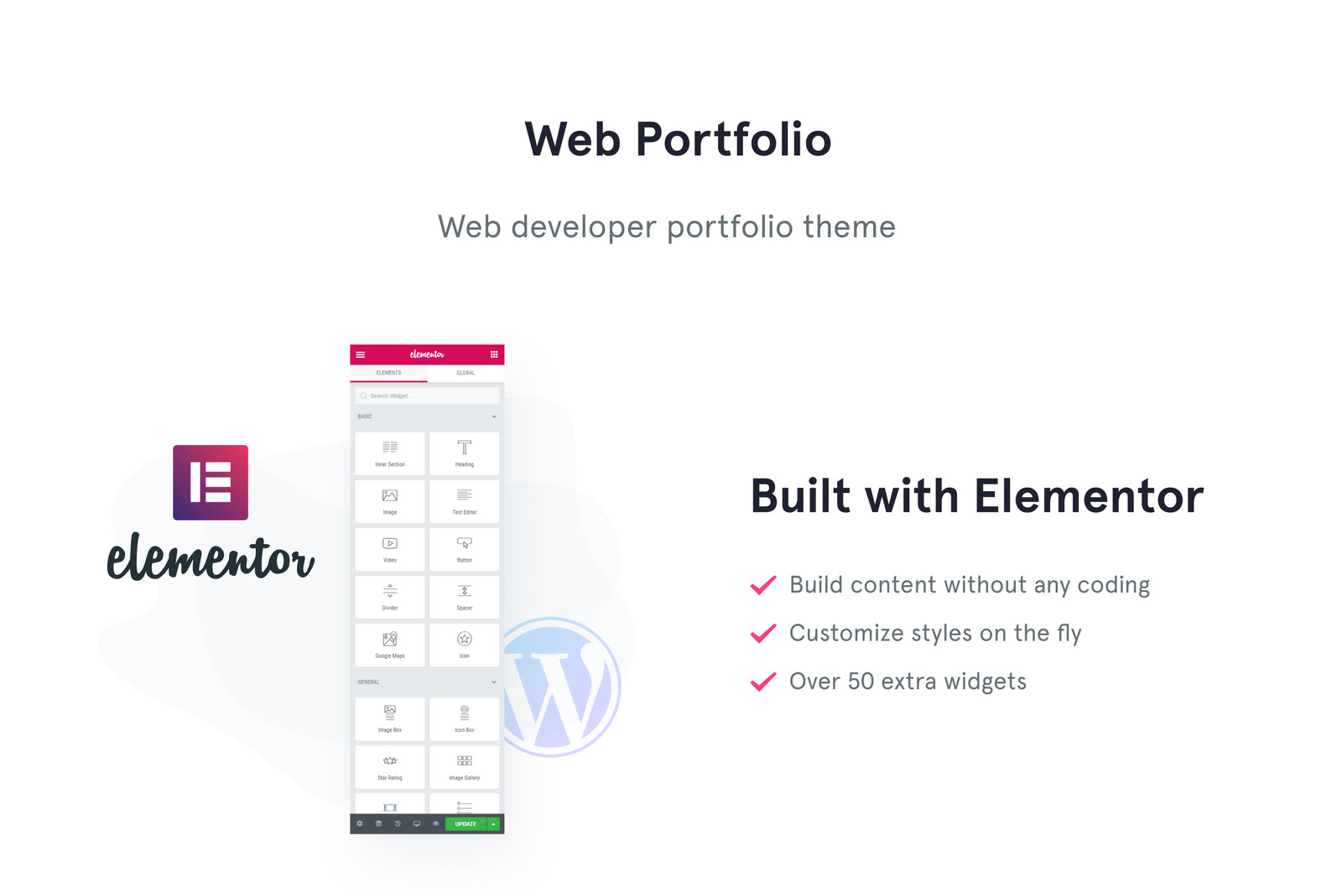Web Portfolio - Minimalistic Web Developer Portfolio Template WordPress ...