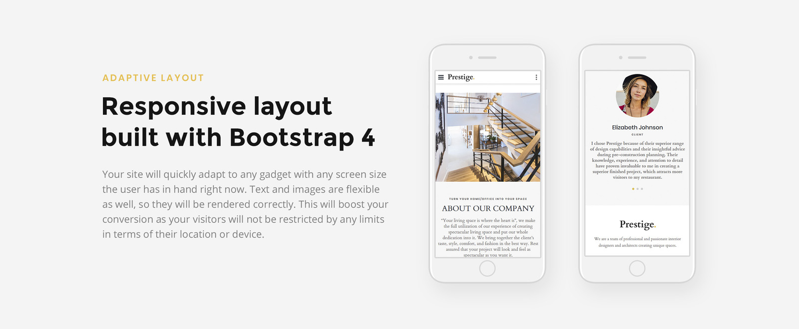 Prestige - Interior Design Studio Website Template