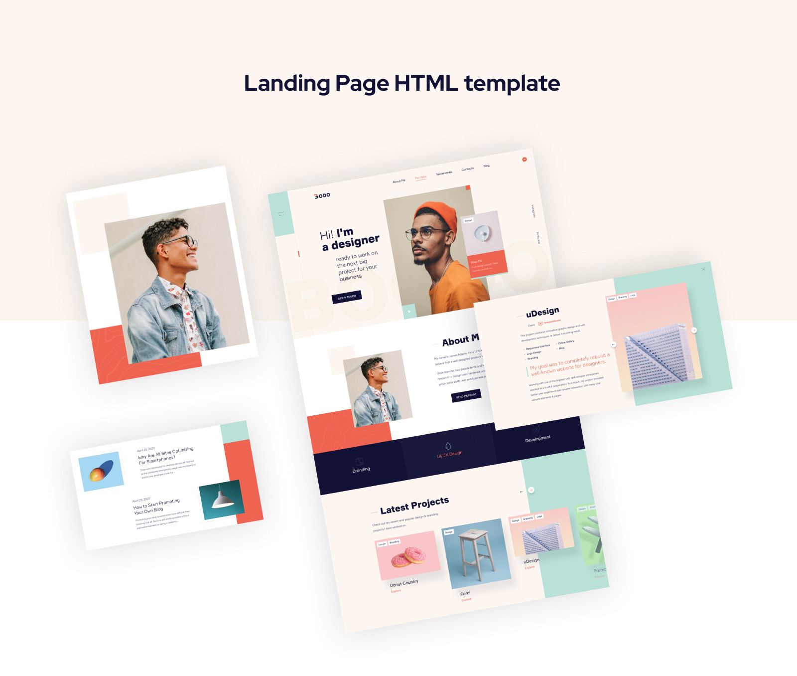 Lintense Personal Portfolio - Web Designer HTML Landing Page Template