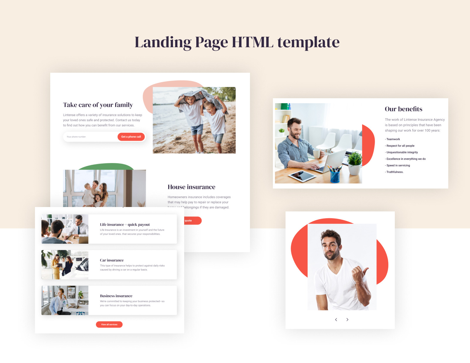Lintense Insurance Agency - Creative HTML Landing Page Template