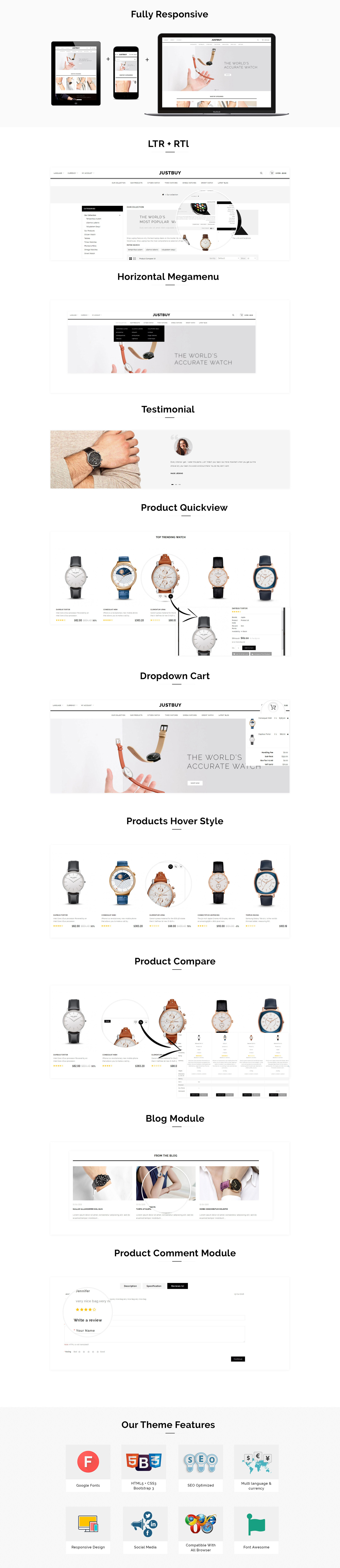 JustBuy Watch Store - Responsive OpenCart Template