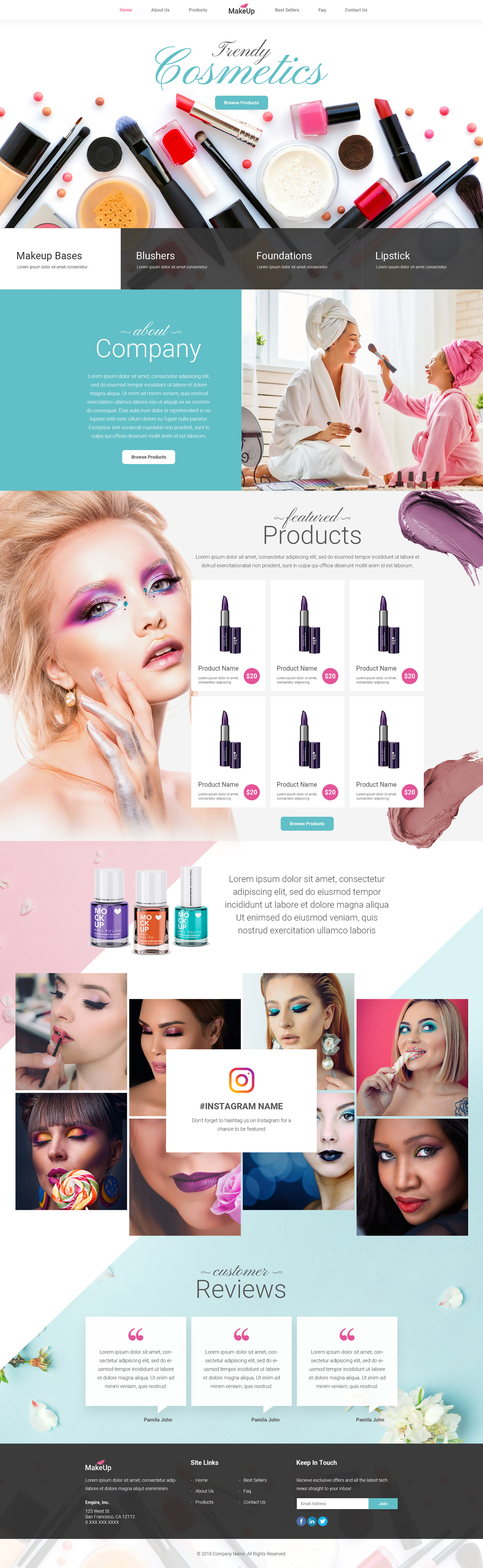 Beautiful Make Up Company - Creative Parallax Design PSD Template