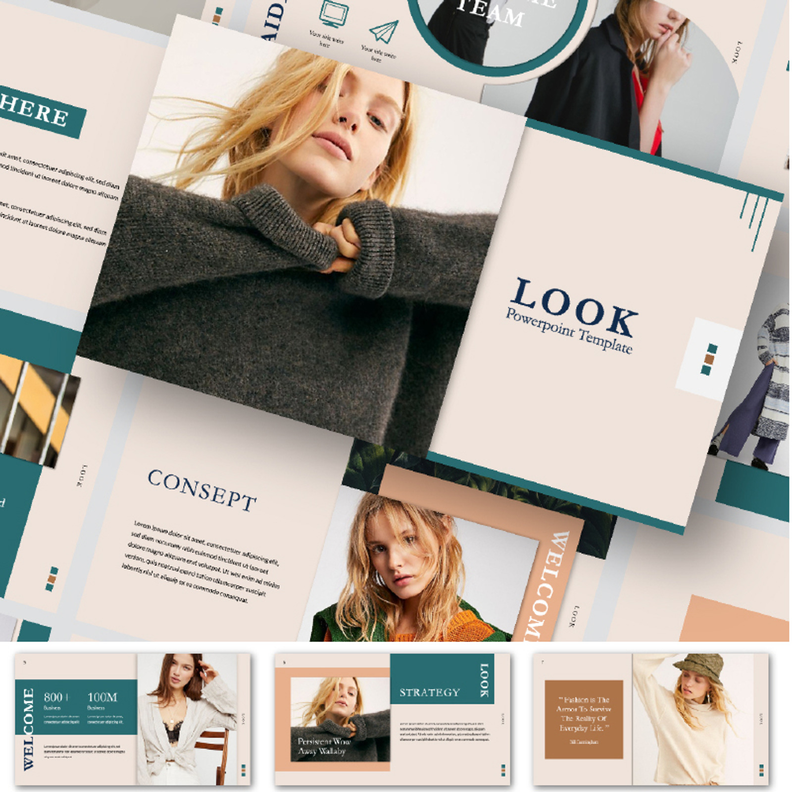 Look Presentation PowerPoint template - TemplateMonster