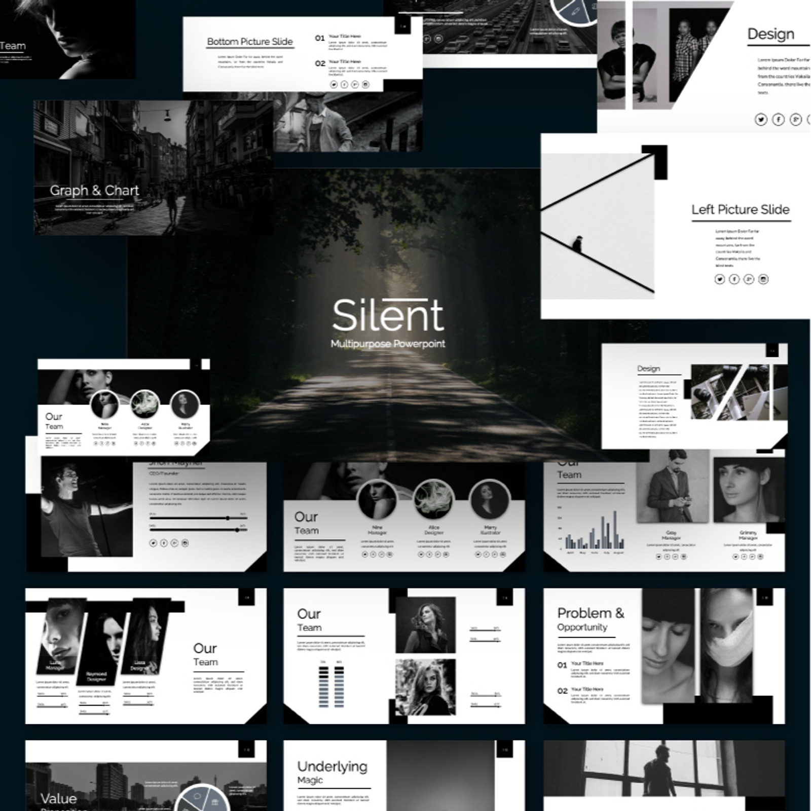 Silent PowerPoint template #100914 - TemplateMonster