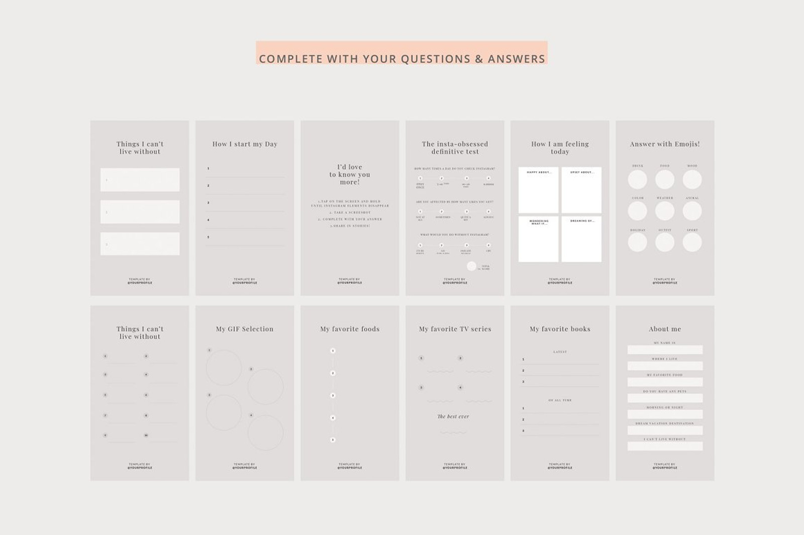 Q+A Stories Templates for Social Media - TemplateMonster