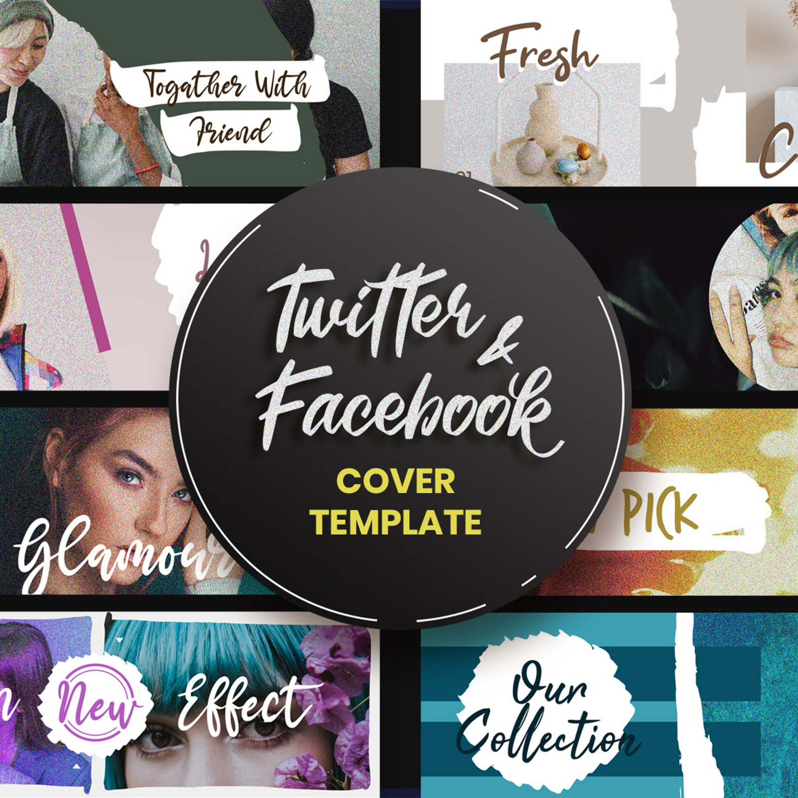 Facebook and Twitter Cover Social Media Template