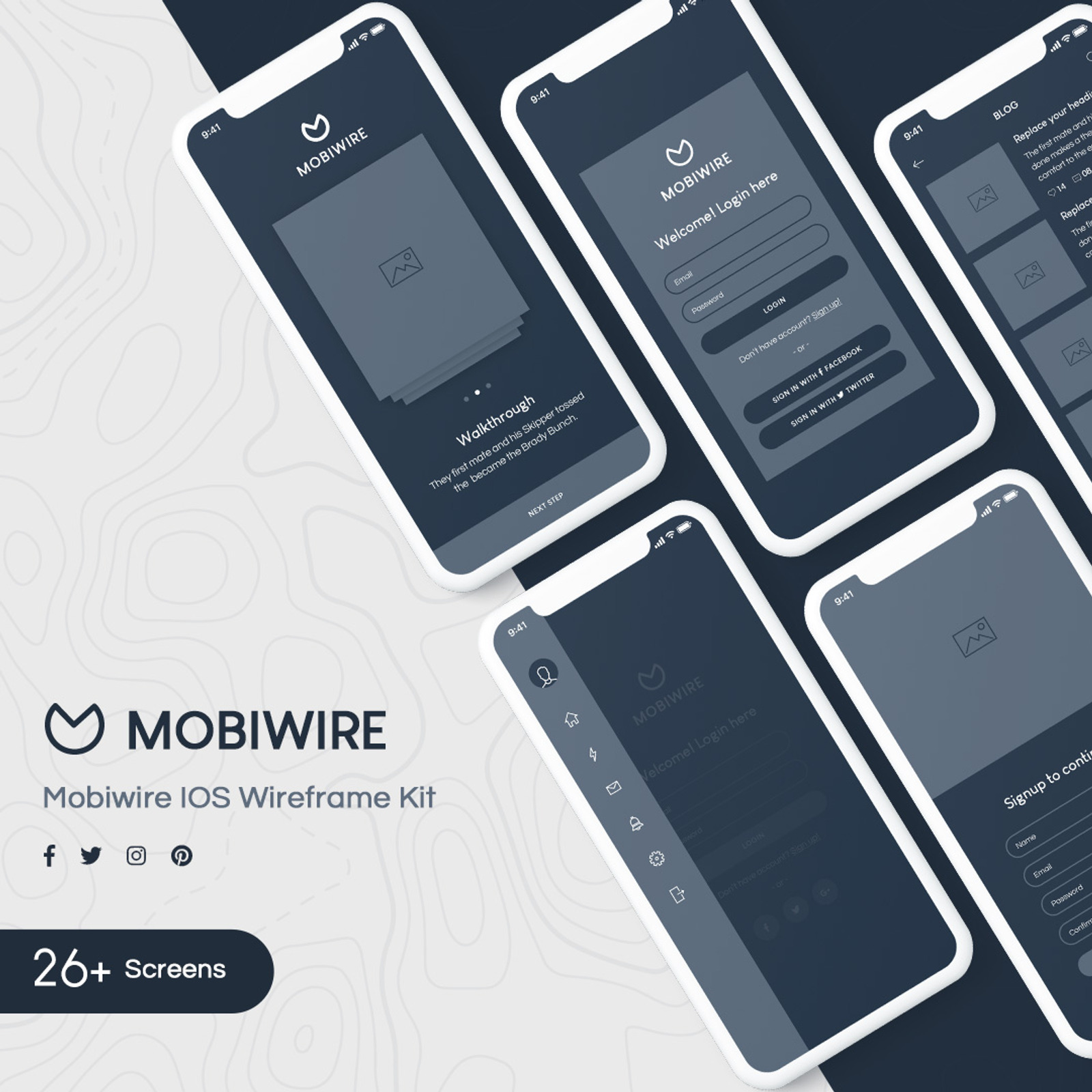 MobiWire Mobile UI Elements #123607 - TemplateMonster