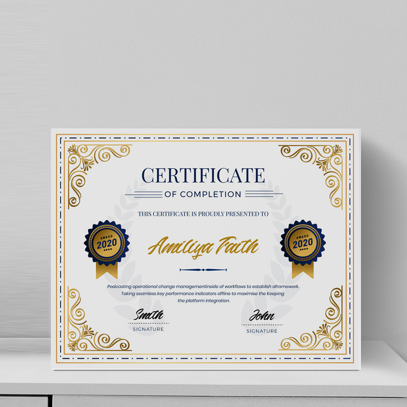 Professional Certificate Template #145306 - TemplateMonster