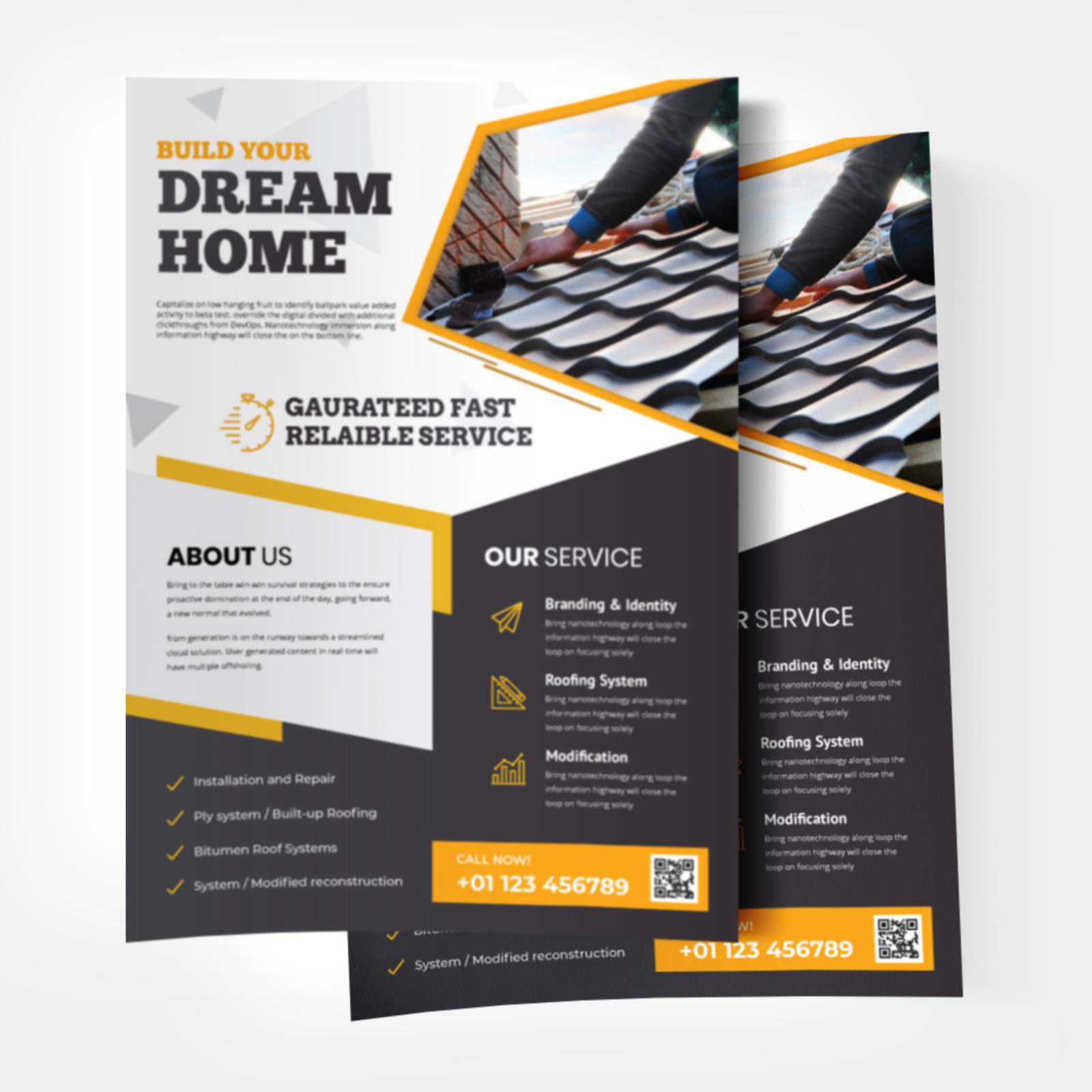 Roofing Flyer Corporate Identity Template TemplateMonster