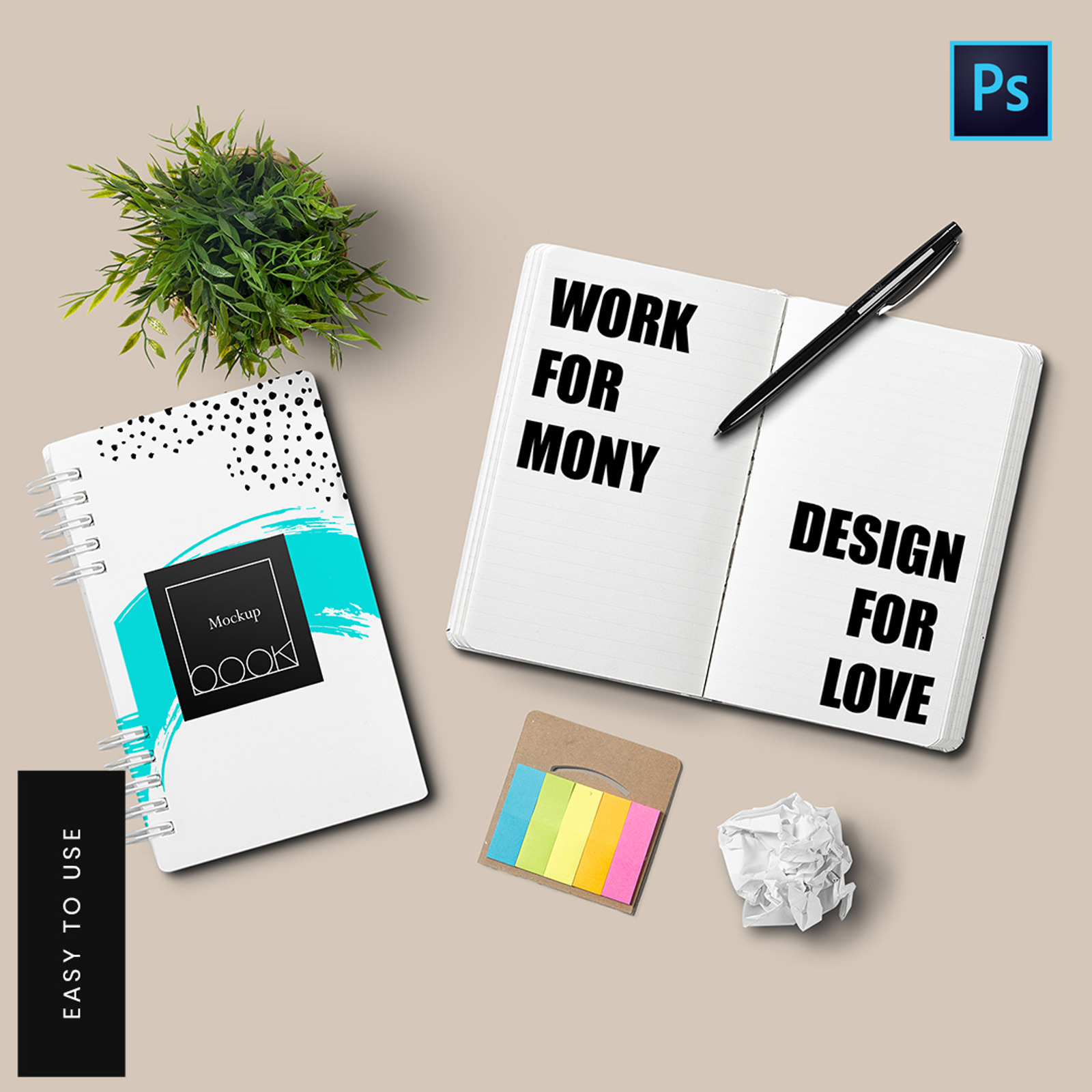 Note Book product mockup #146337 - TemplateMonster