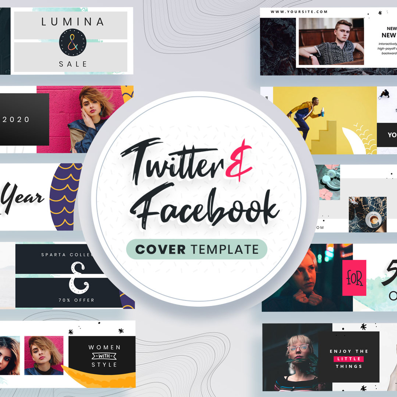 Facebook & Twitter Cover Social Media Template