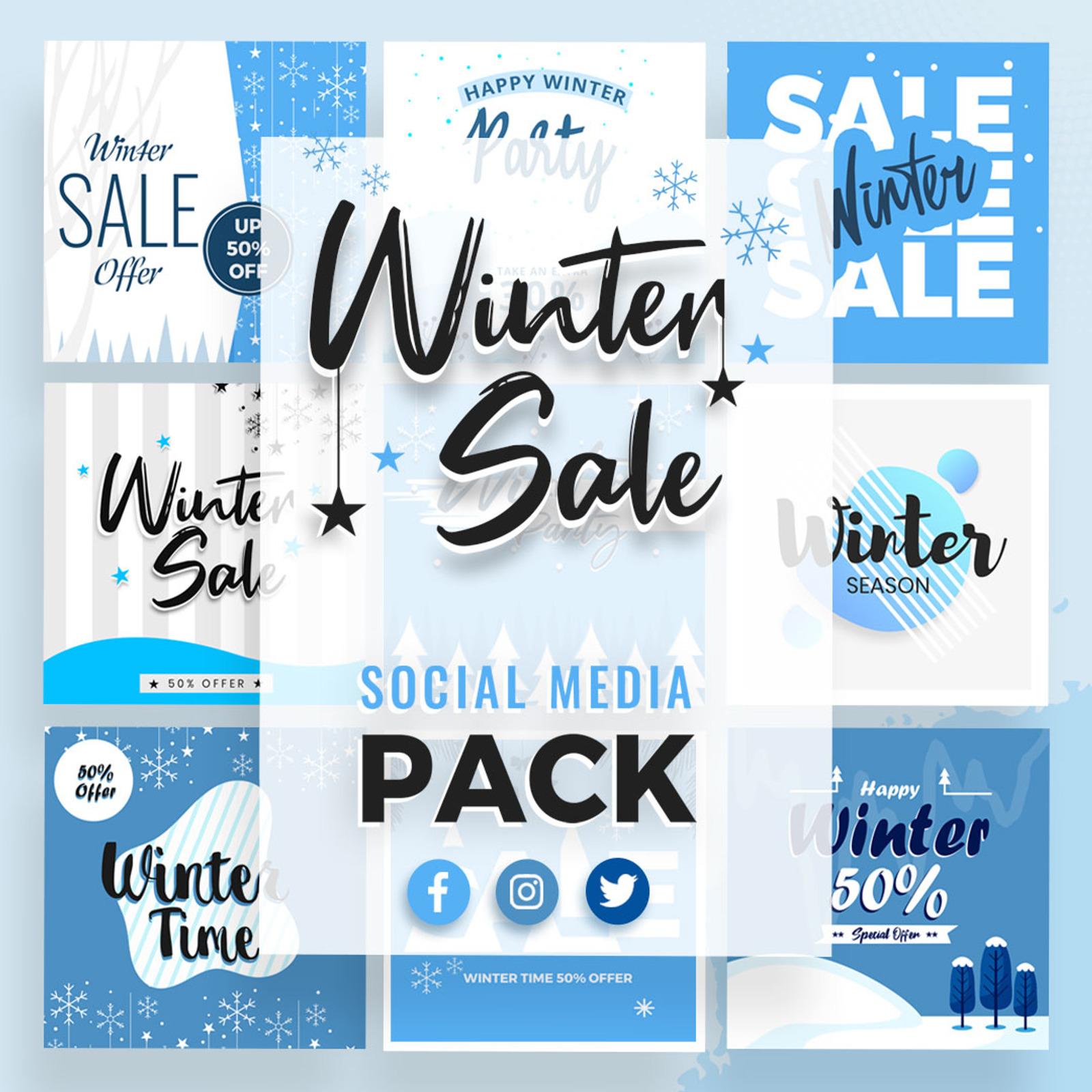 Winter Social Media Template #147047 - TemplateMonster