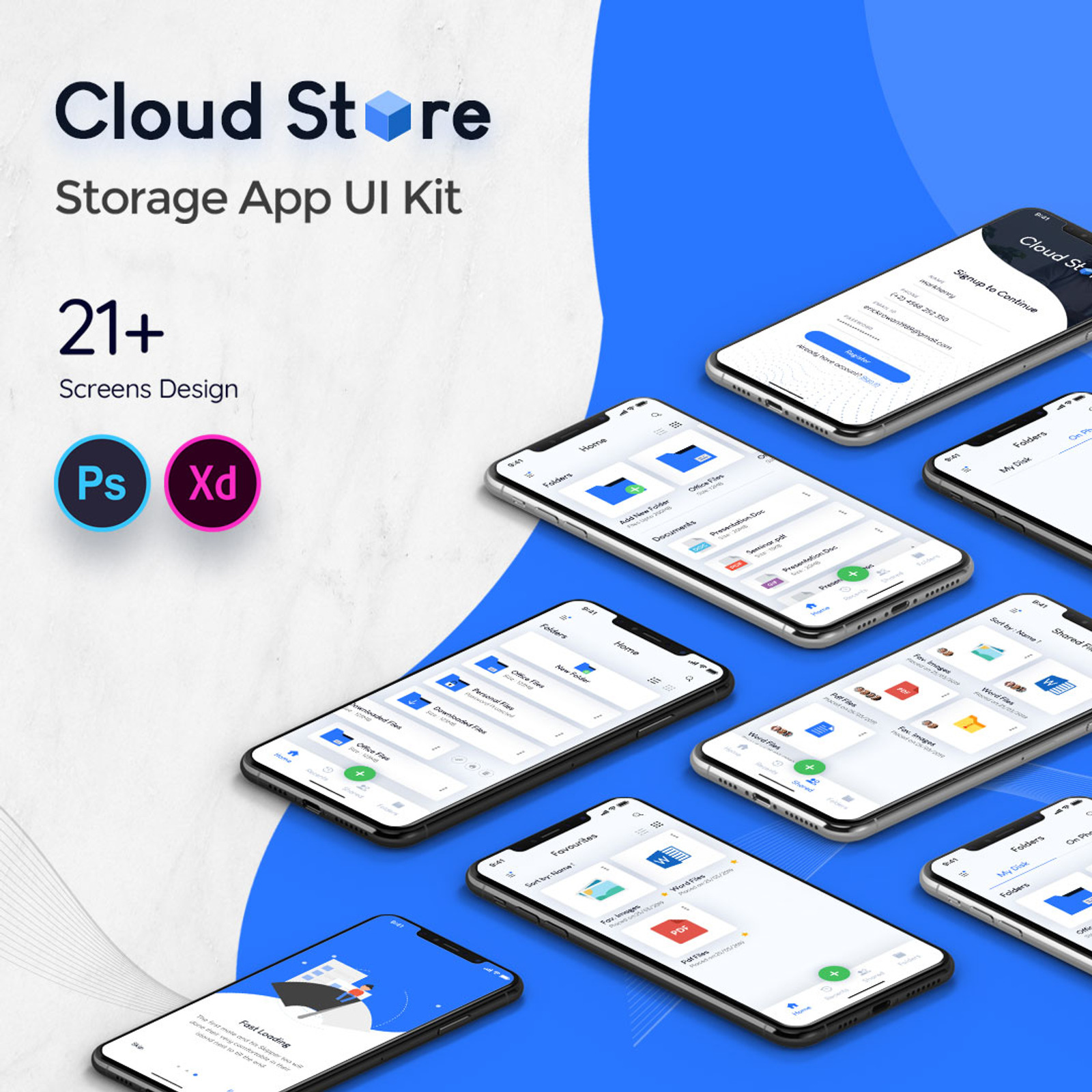 Cloud Store Mobile App UI Elements #150976 - TemplateMonster
