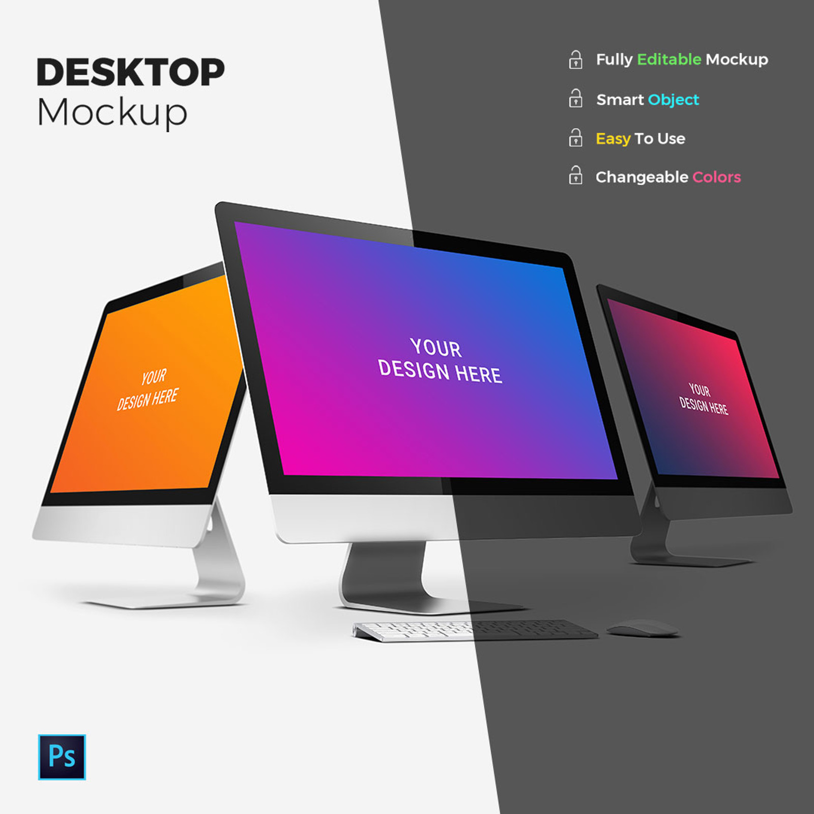 Desktop product mockup #148950 - TemplateMonster