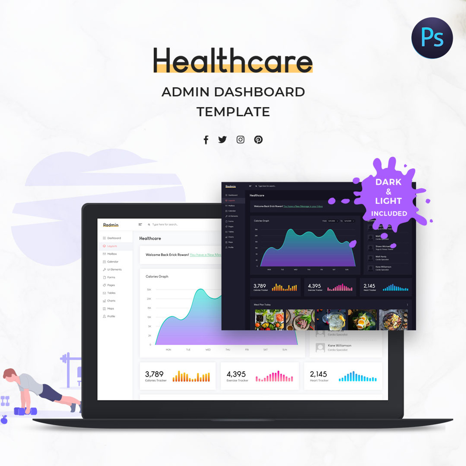 Healthcare Admin Dashboard UI Elements - TemplateMonster