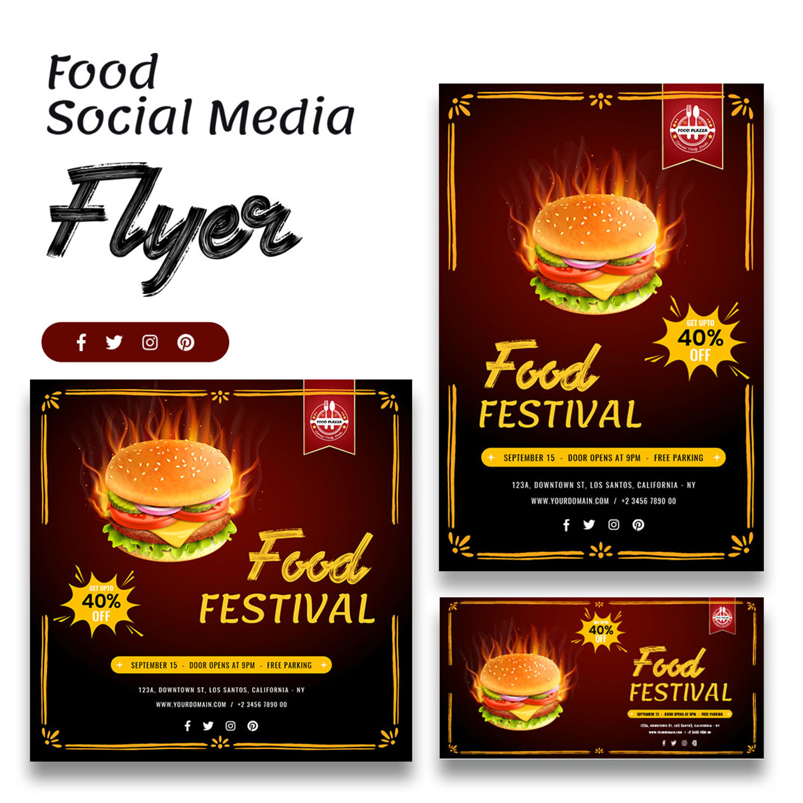 Fast Food Social Media Template #154514 - TemplateMonster