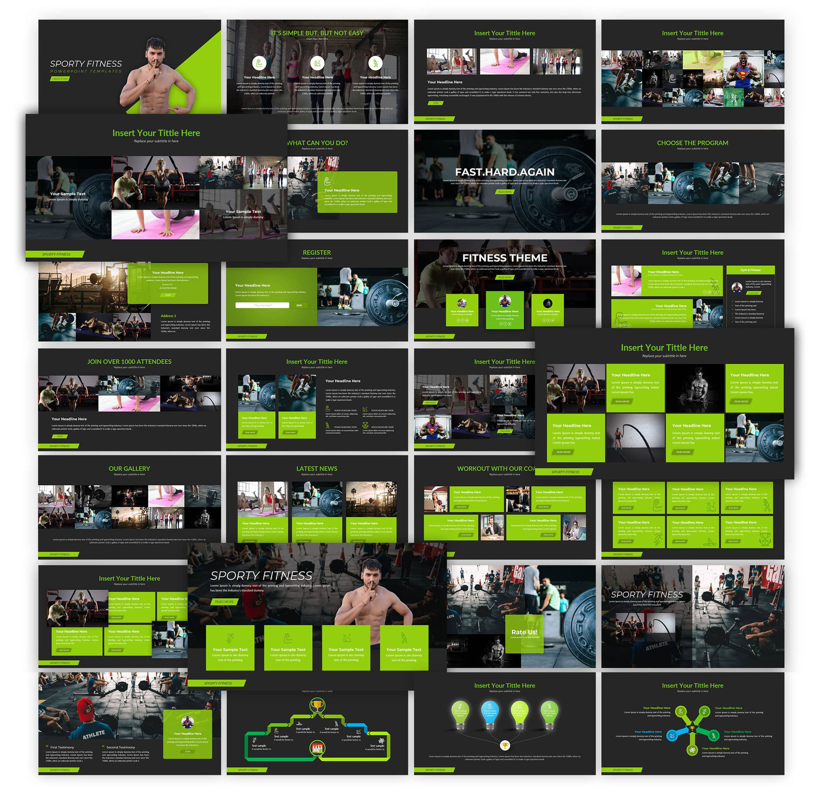 Sporty Fitness PowerPoint template #69931 - TemplateMonster
