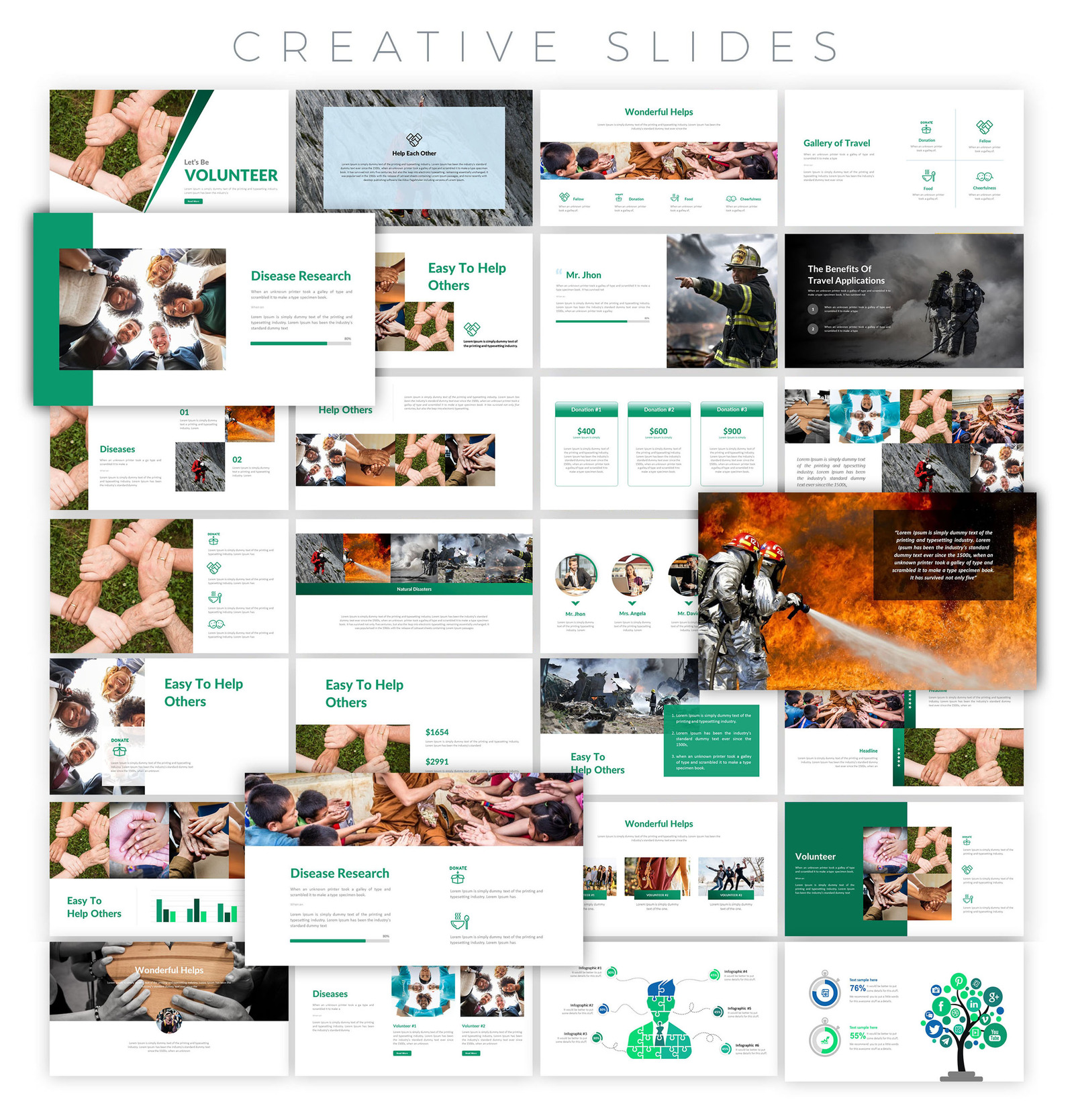 Volunteer Presentation PowerPoint template - TemplateMonster
