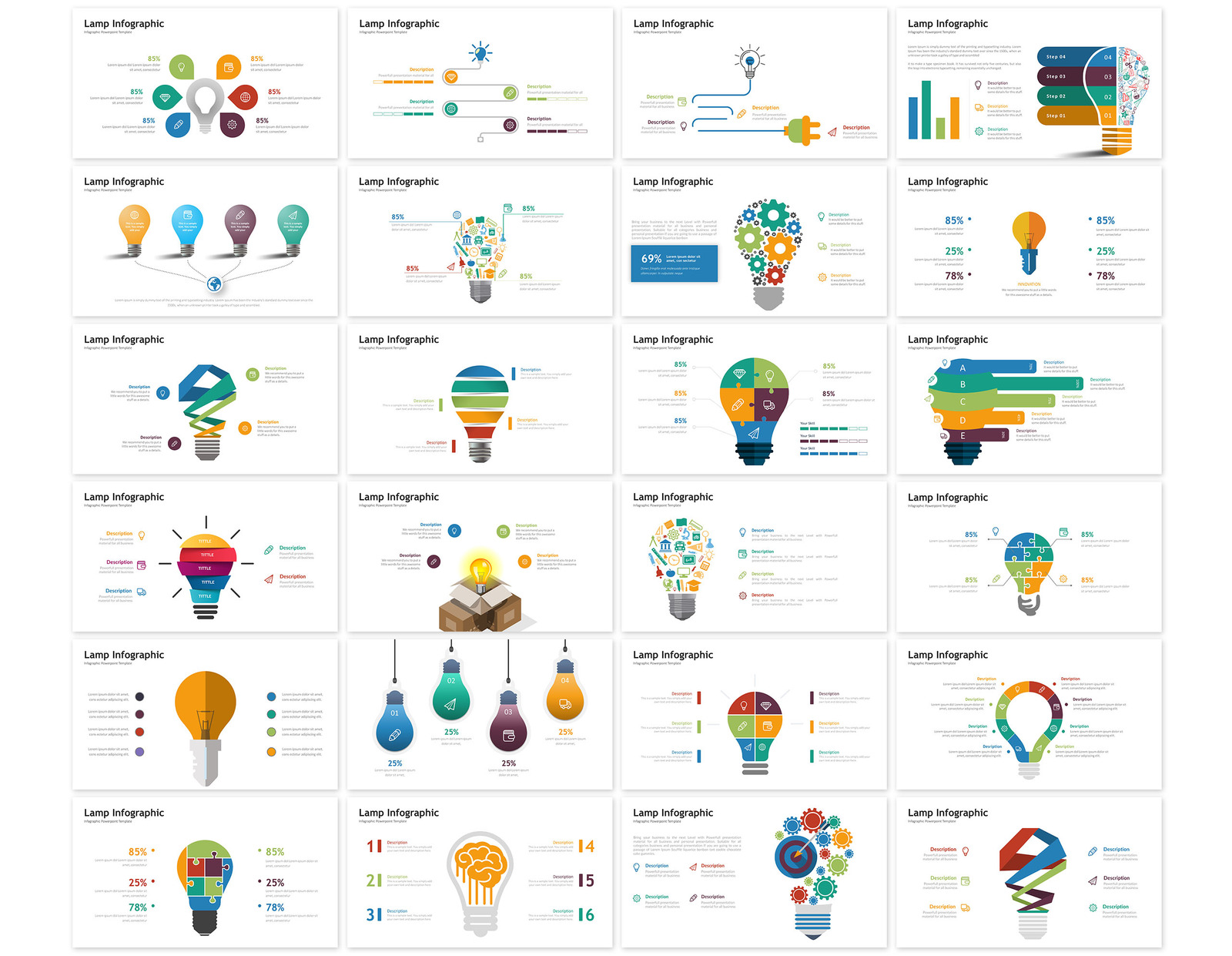 Lamp - Infographic Presentation PowerPoint template