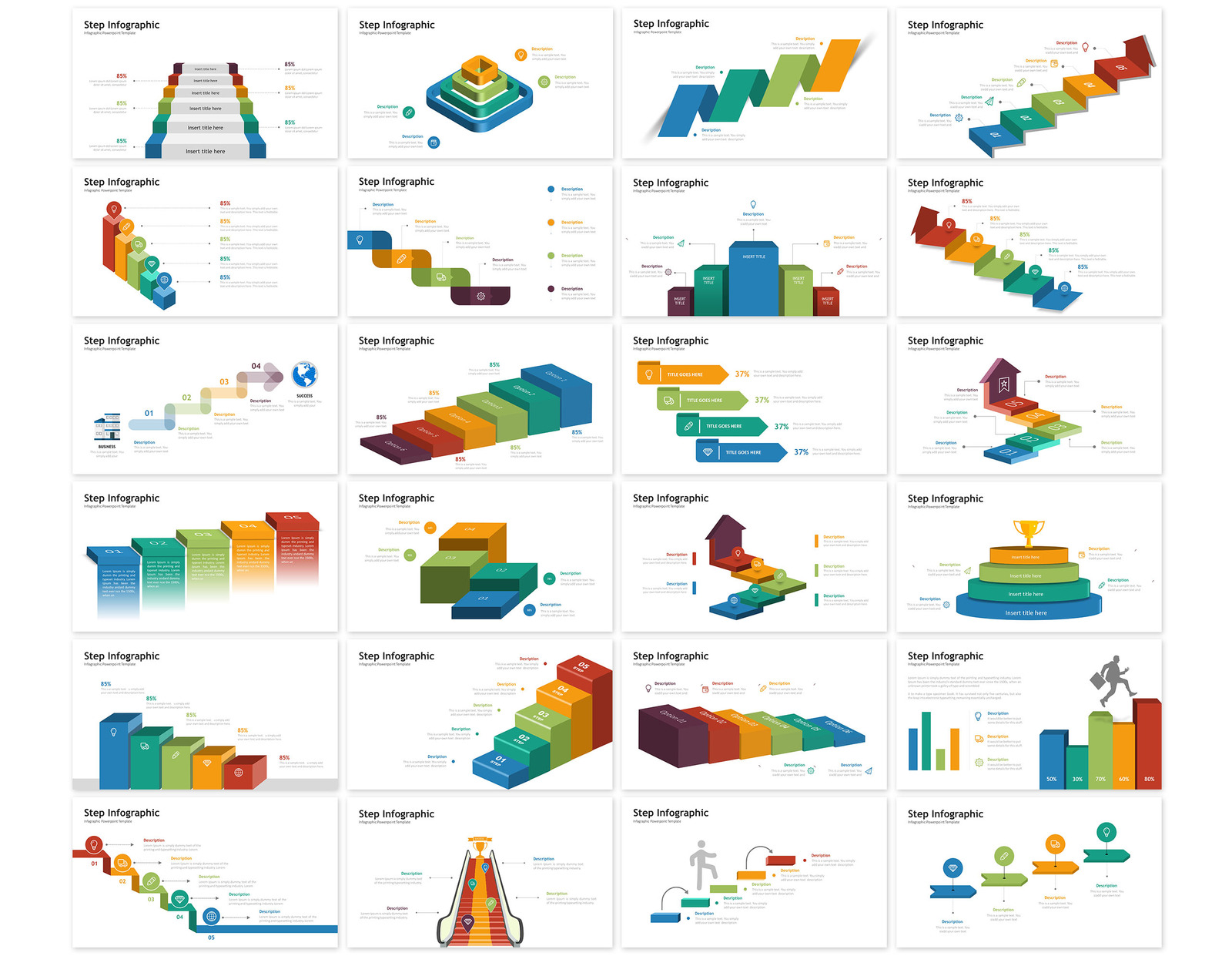 Step - Infographic Presentation Asset PowerPoint template
