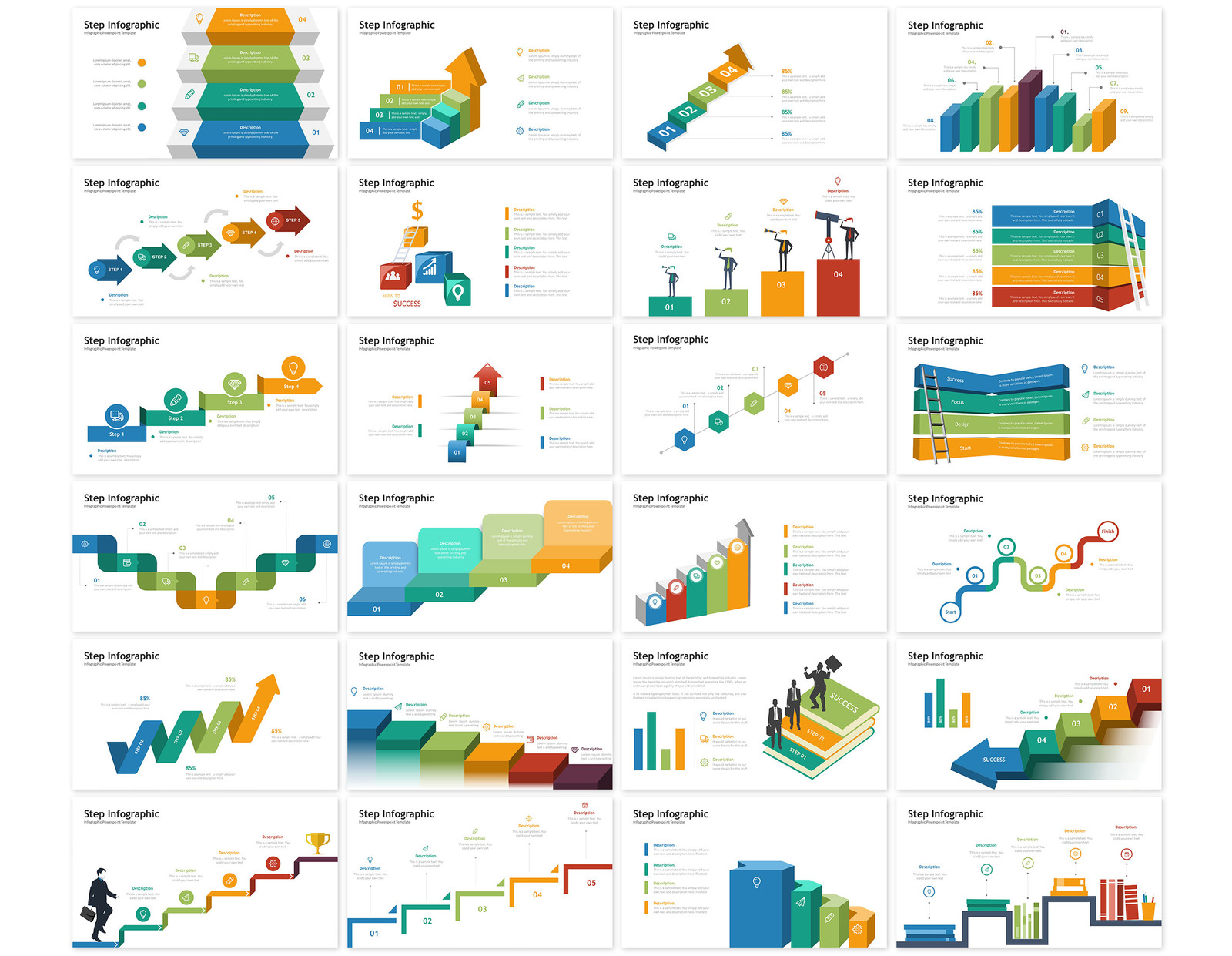 Step - Infographic Presentation Asset PowerPoint template