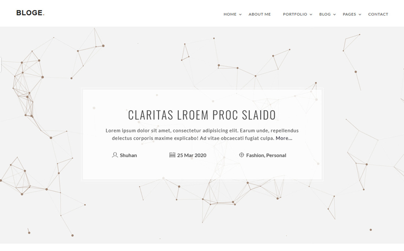 BLOGE Minimal Blogging Website Template - TemplateMonster