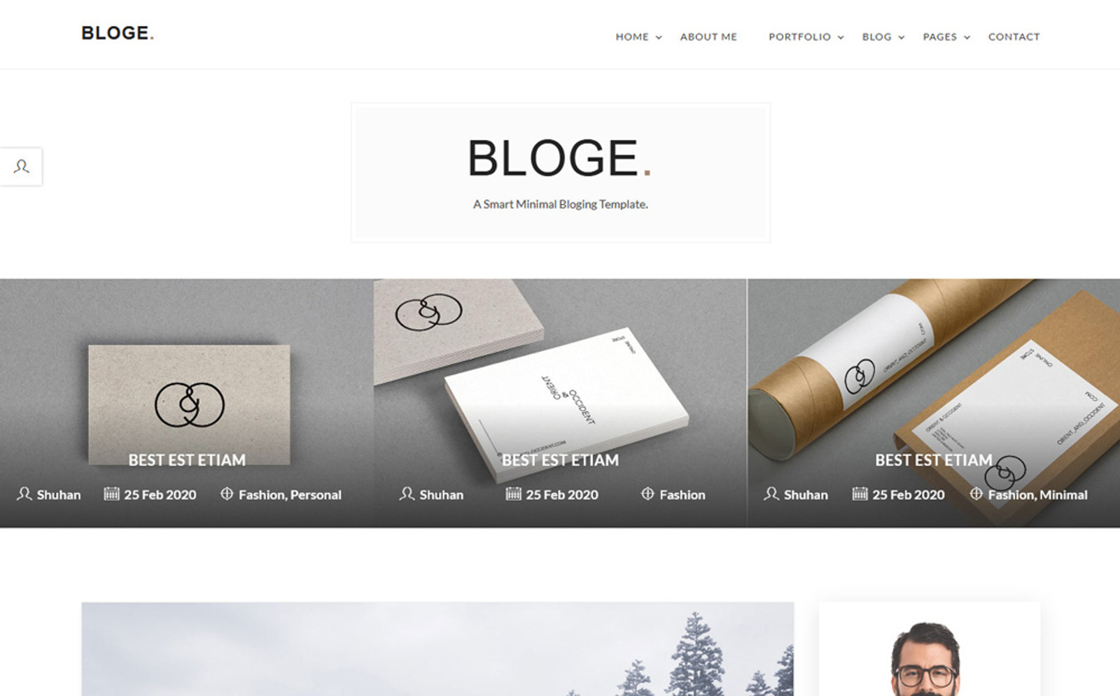 BLOGE Minimal Blogging Website Template - TemplateMonster
