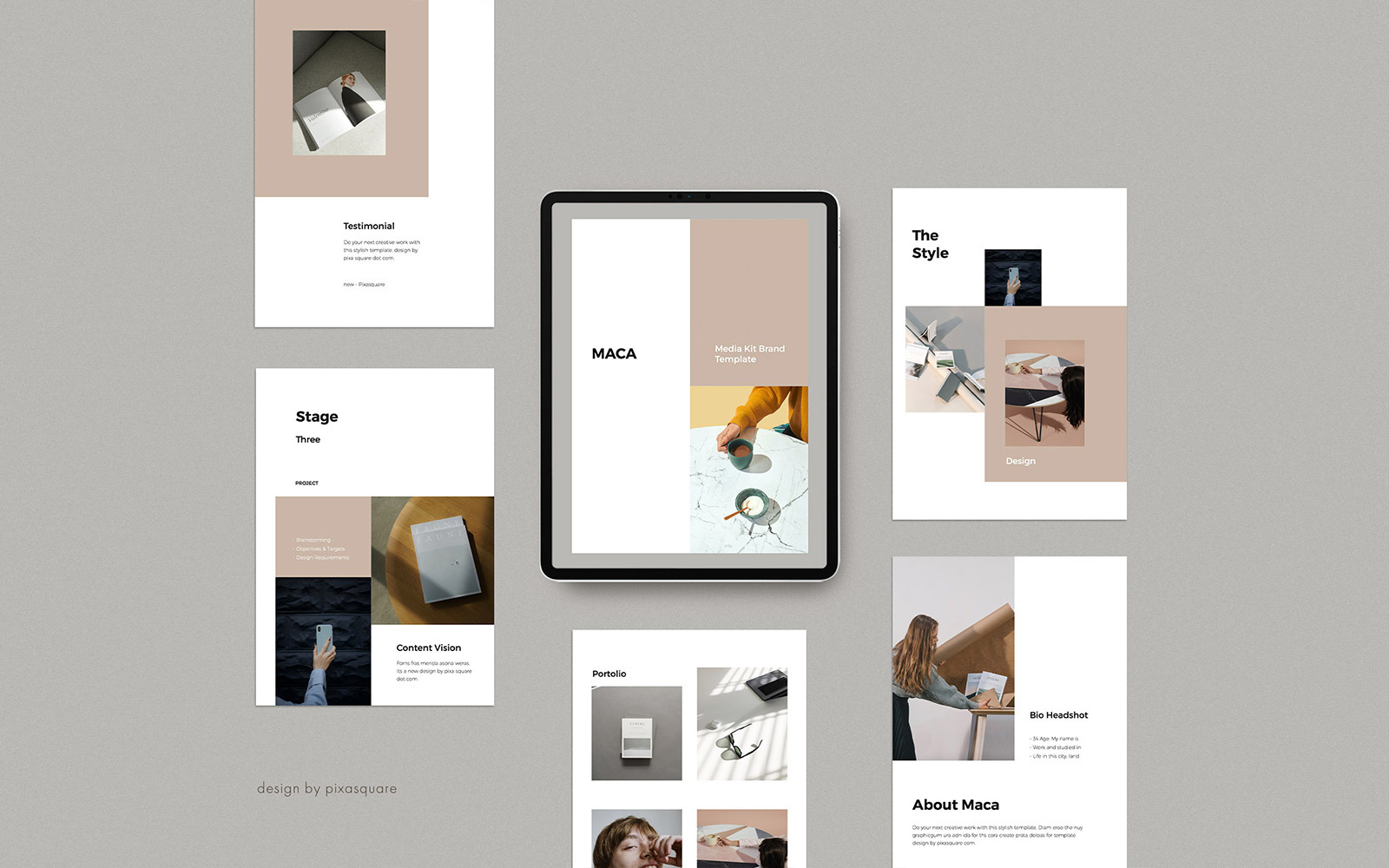 MACA - A4 Vertical Media/Press Kit PowerPoint template