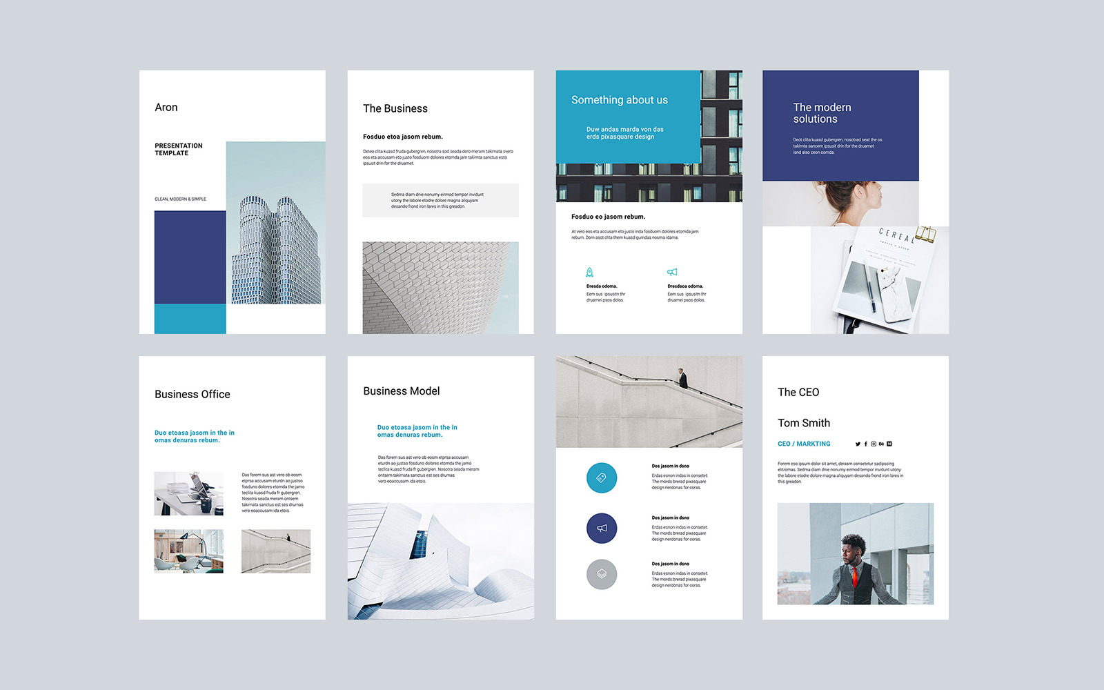 ARON - A4 Vertical PowerPoint template - TemplateMonster