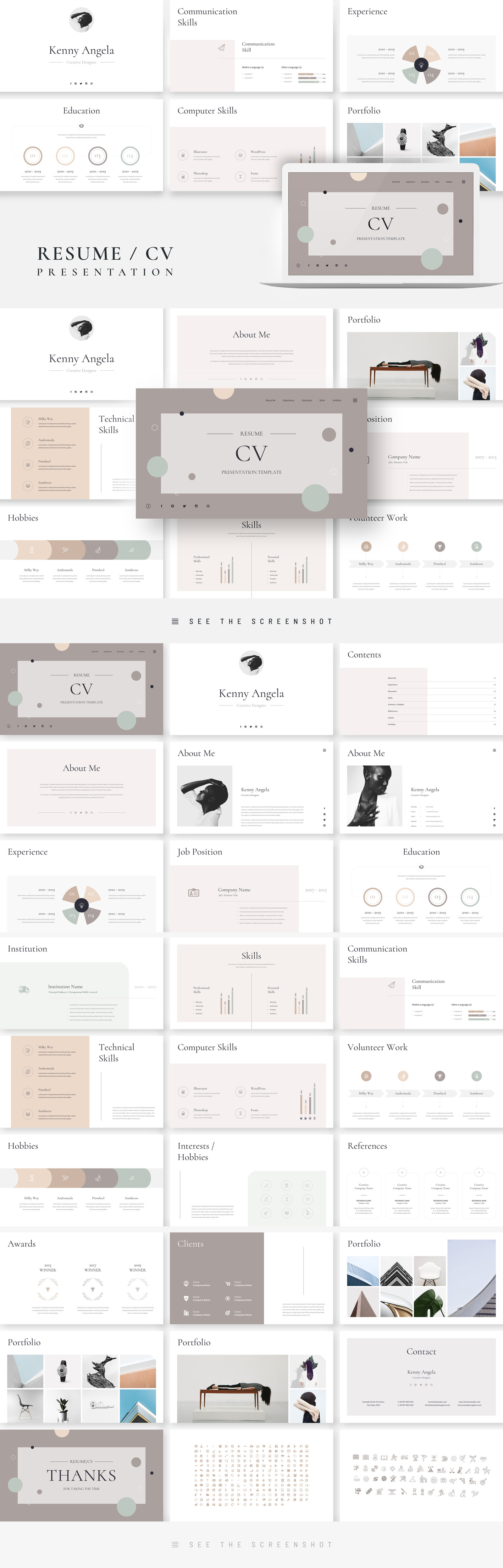 Resume CV Presentation PowerPoint template - TemplateMonster