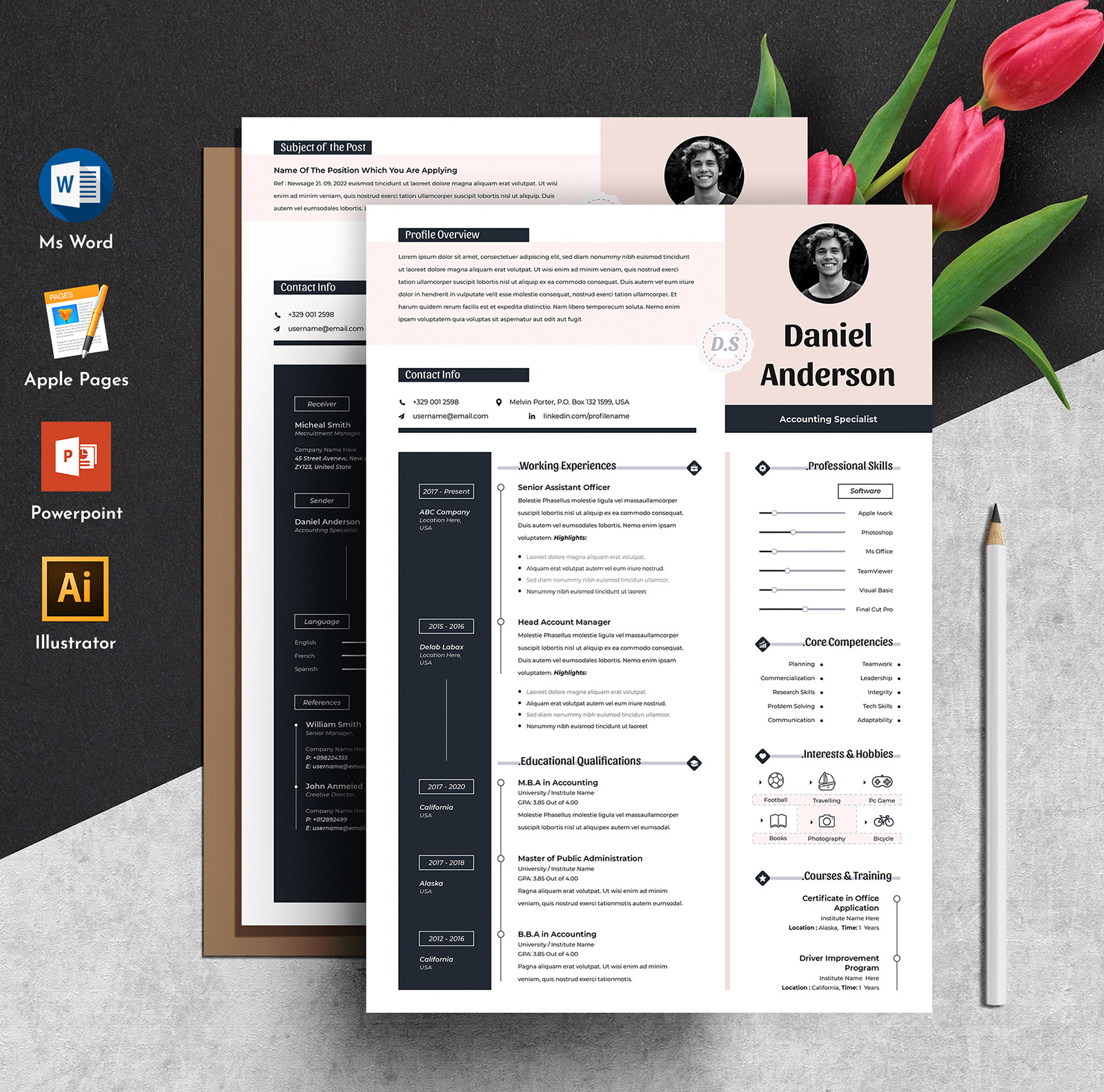 Creative & Modern Editable Cv Resume With Word Apple Pages Format