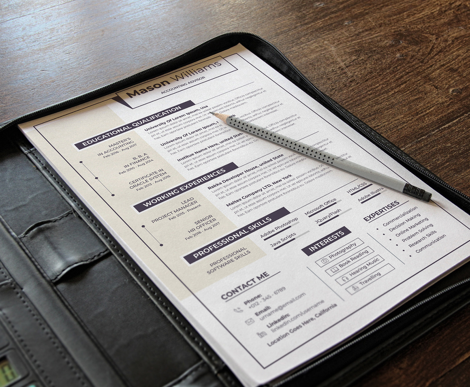 Professional & Clean Editable Ms Word Apple Pages Cv Resume Template