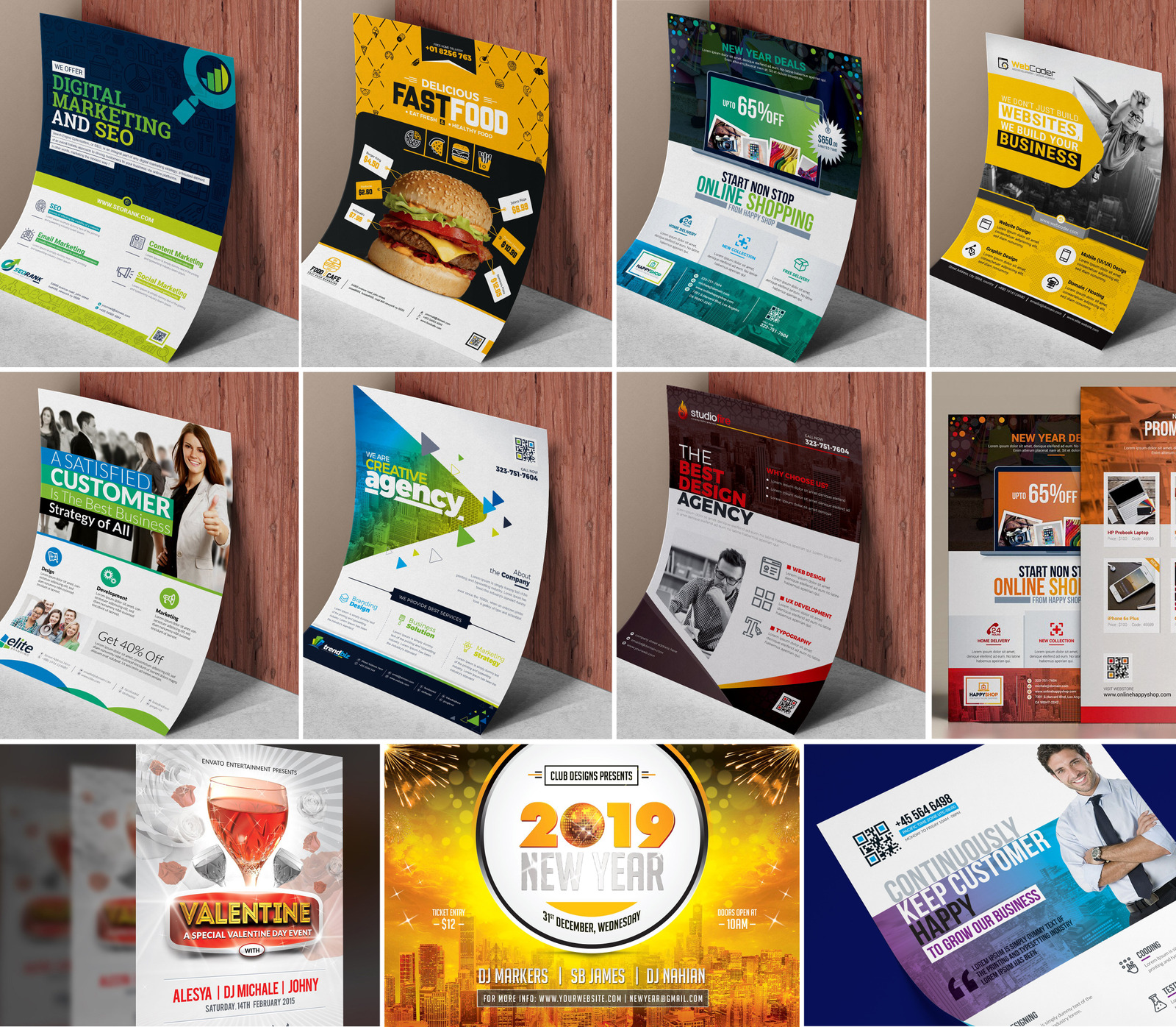 Flyer Template Bundle | 10 Flyer Design - Corporate Identity Template