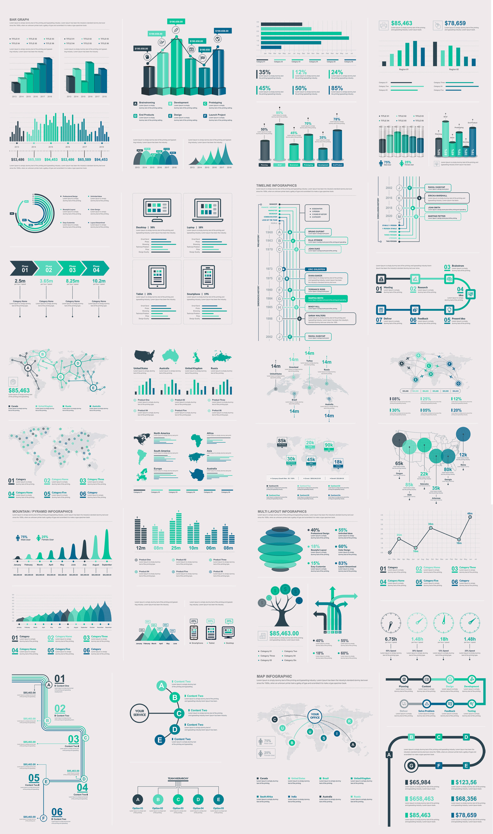 Infographic Bundle | 900+ Vector Elements - TemplateMonster
