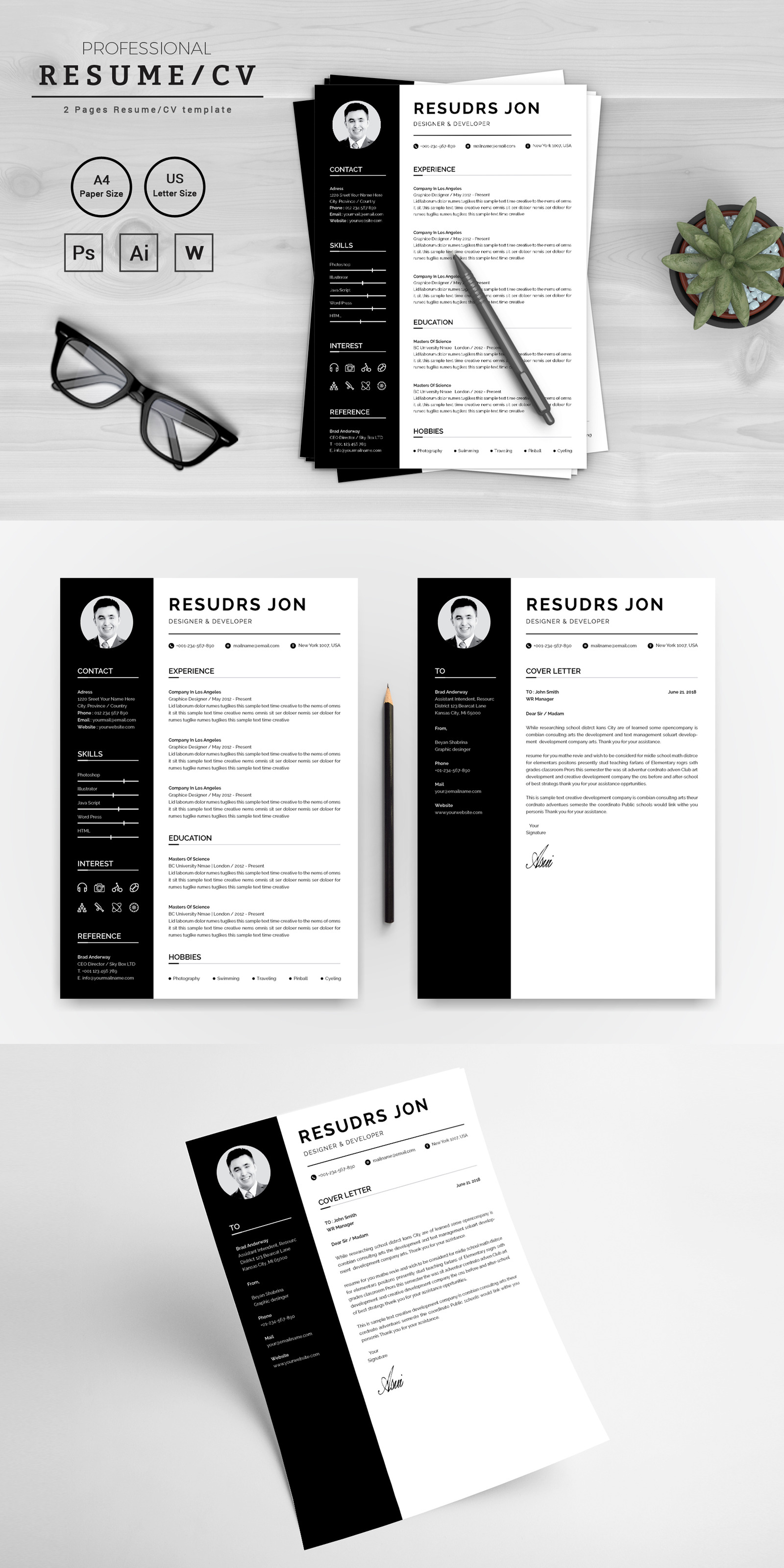 Resudrs Jon Designer & Developer Resume Template